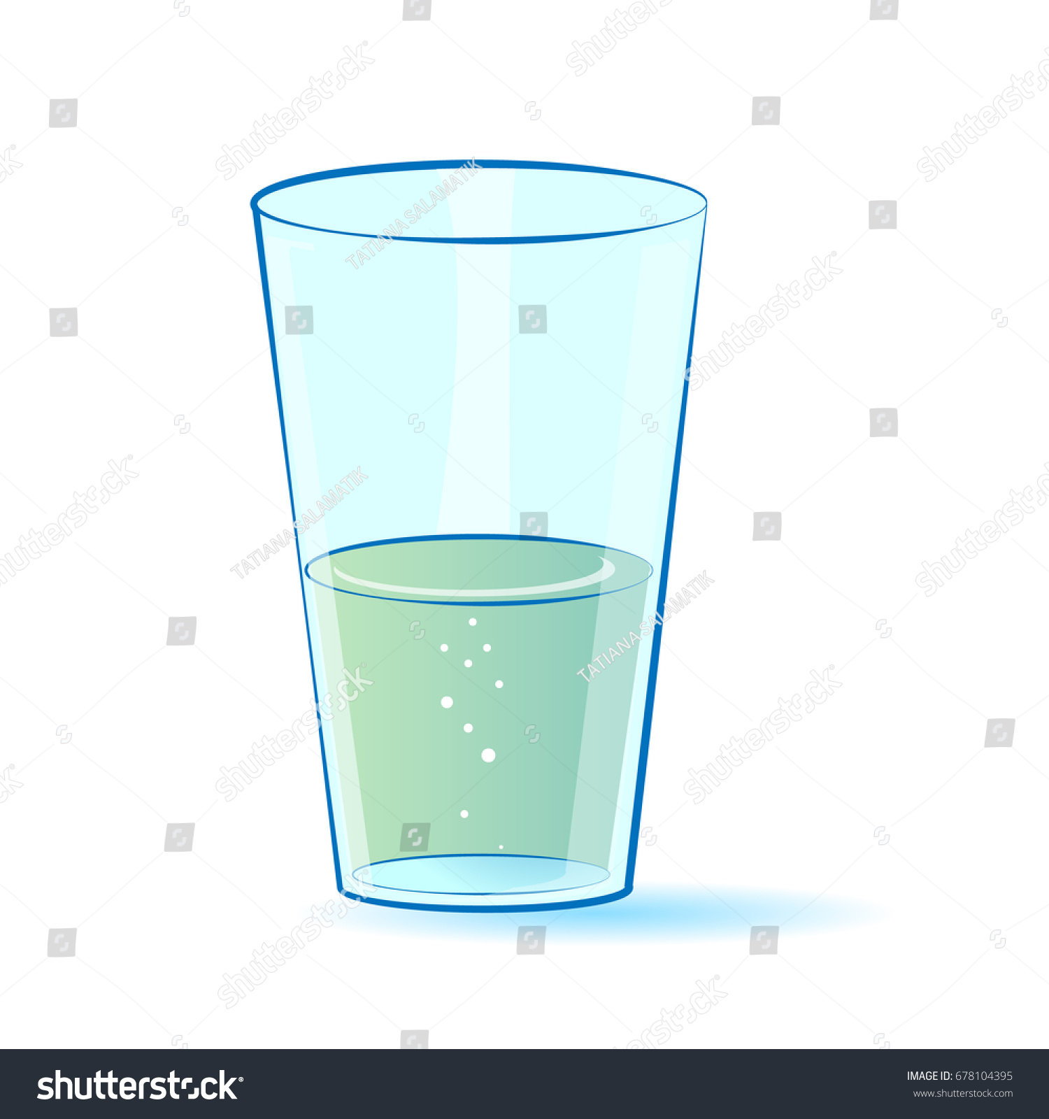 Glass Water Isolated Illustration On White Stock Vector Royalty Free 678104395 Shutterstock