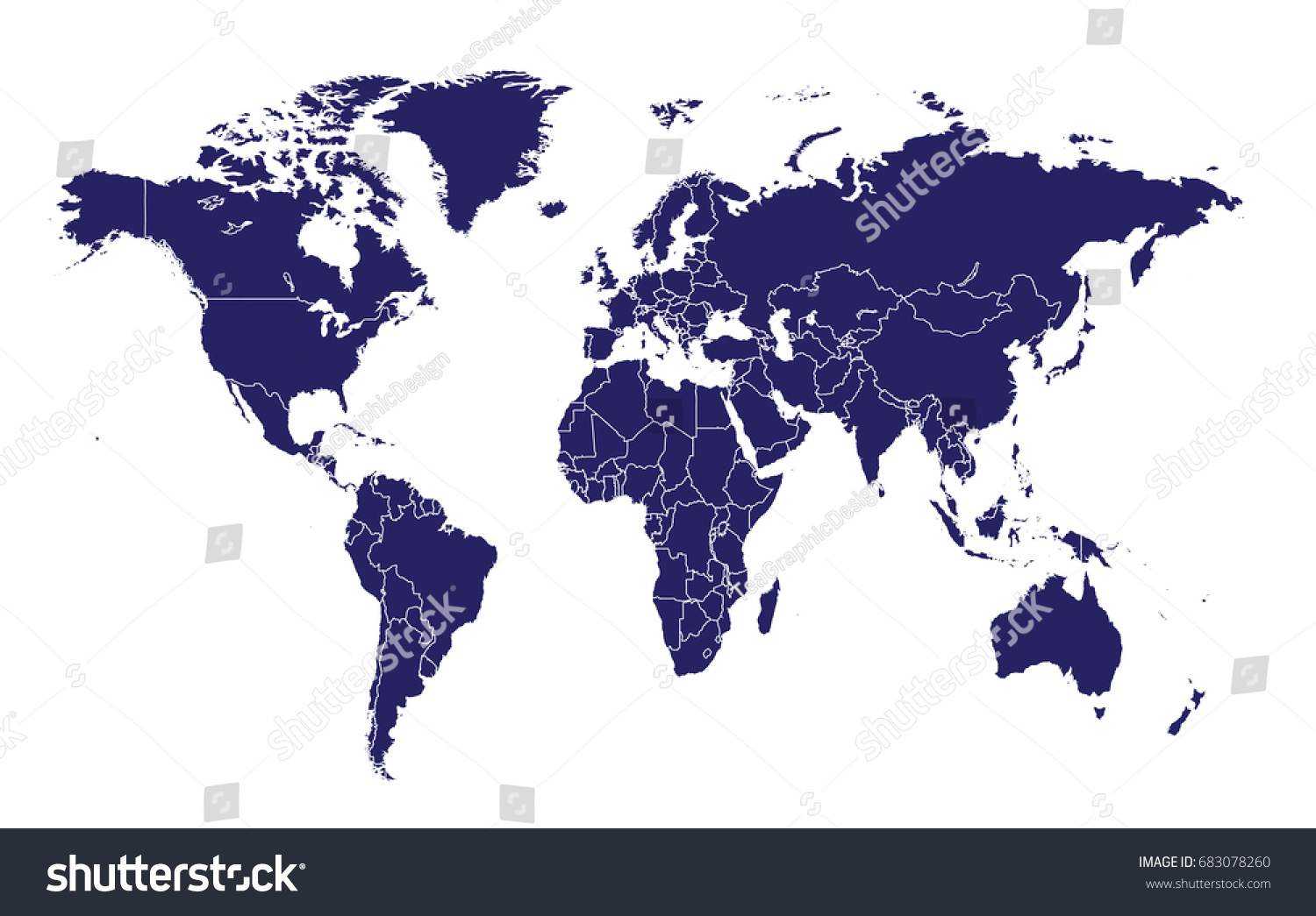World Map Borders Vector 库存矢量图（免版税）683078260 | Shutterstock