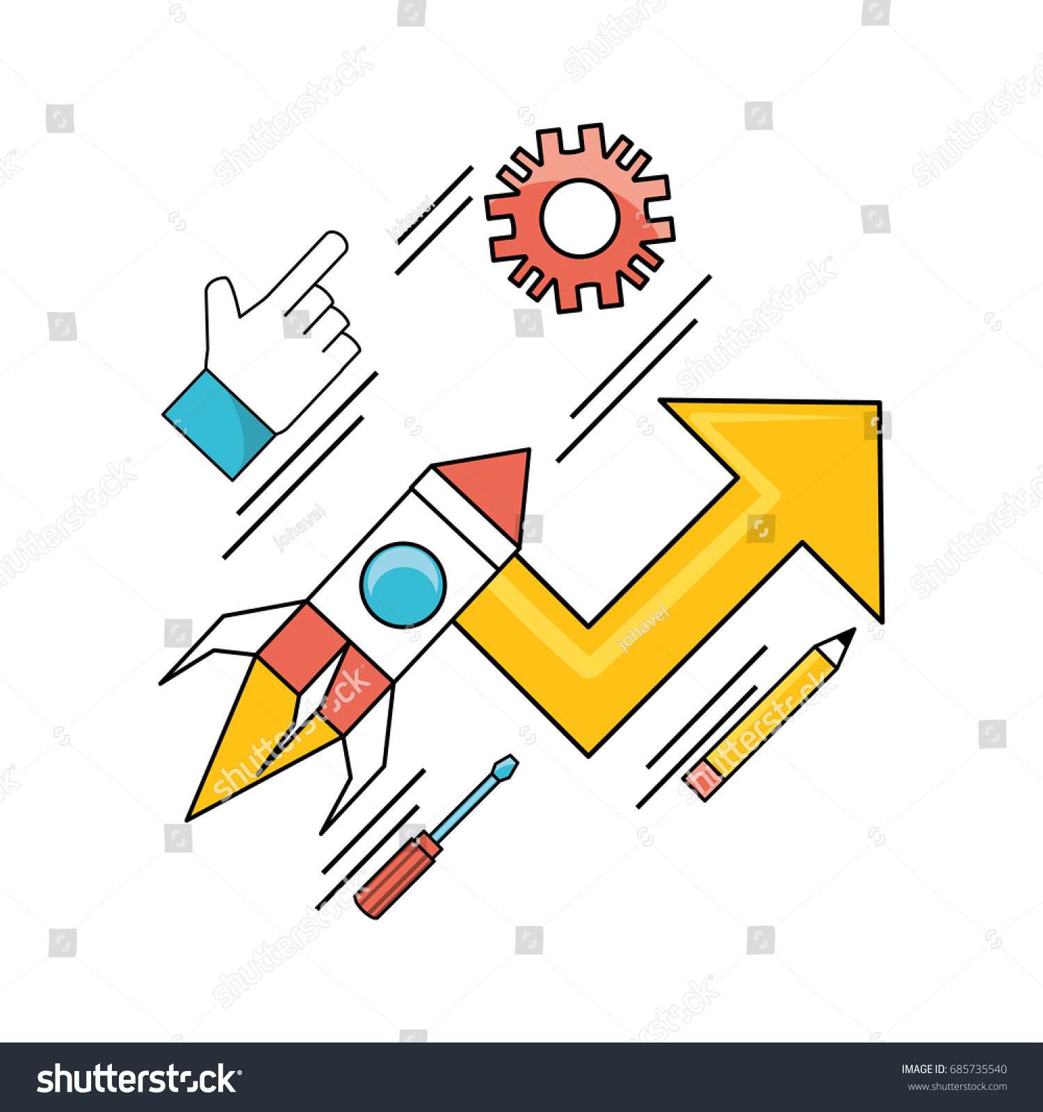 Set Data Process Teamwork Development Process Stock Vector (Royalty Free) 685735540 | Shutterstock