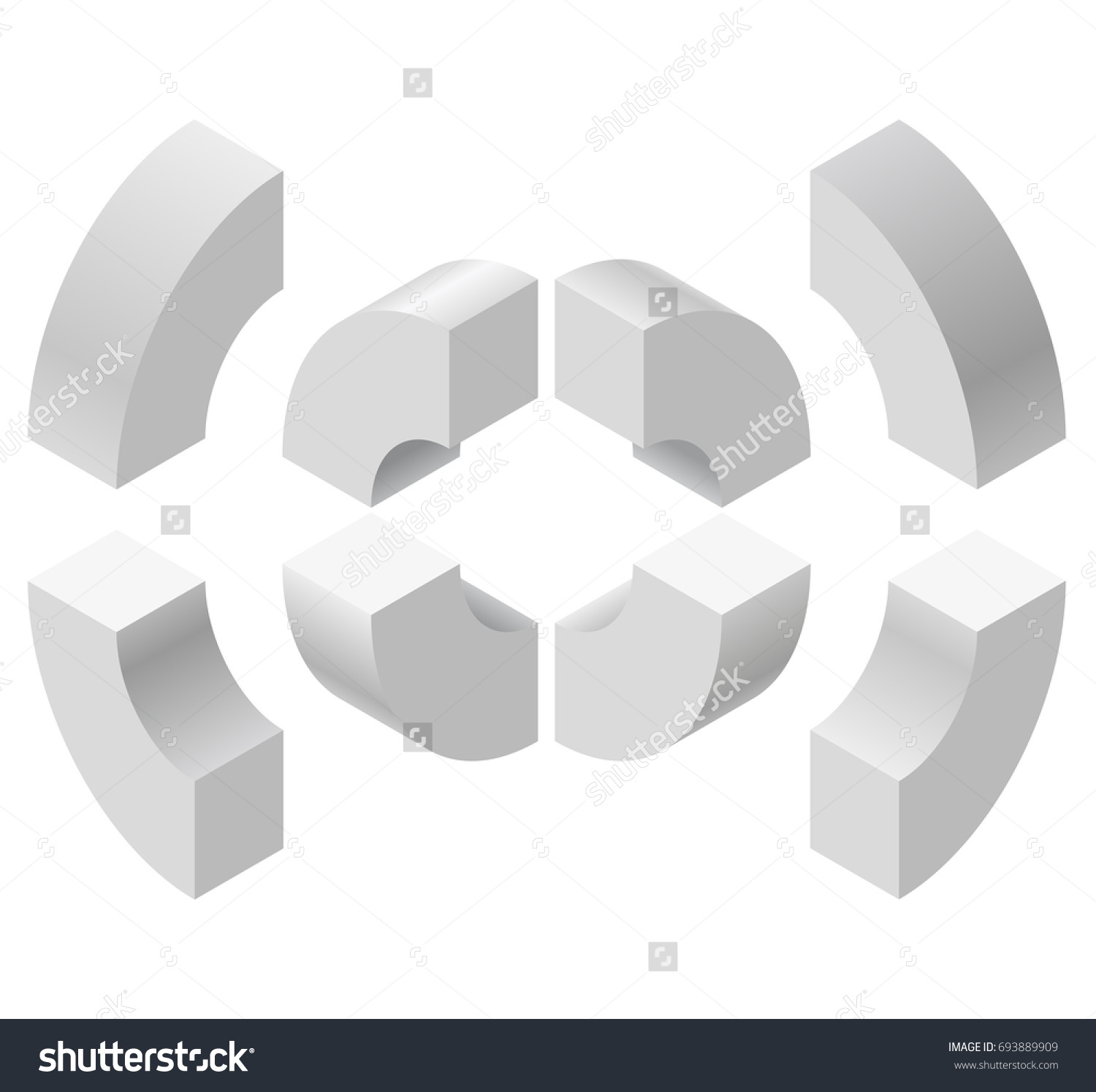 Arched Shapes Isometric Perspective Isolated On Stock Vector (Royalty ... Arched Shapes Isometric Perspective Isolated On Stock Vector (Royalty ...