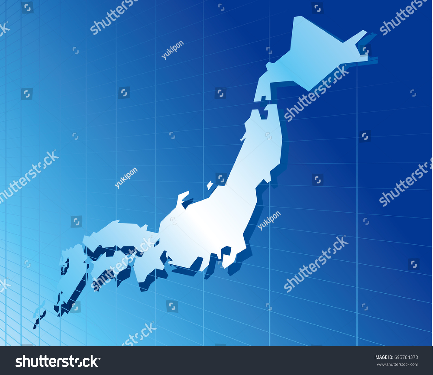 Japan Map Network Vector Stock Vector (Royalty Free) 695784370 ...