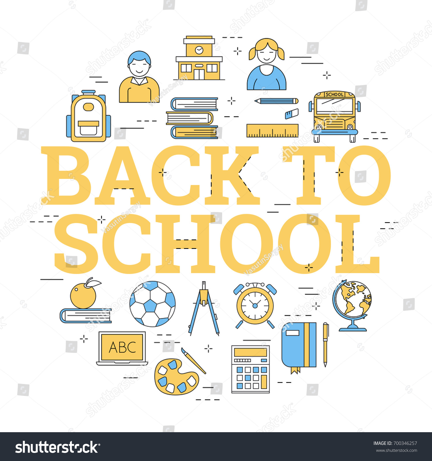 Vector Linear Round Concept School Education Stock Vector (Royalty Free ... Vector Linear Round Concept School Education Stock Vector (Royalty Free ...