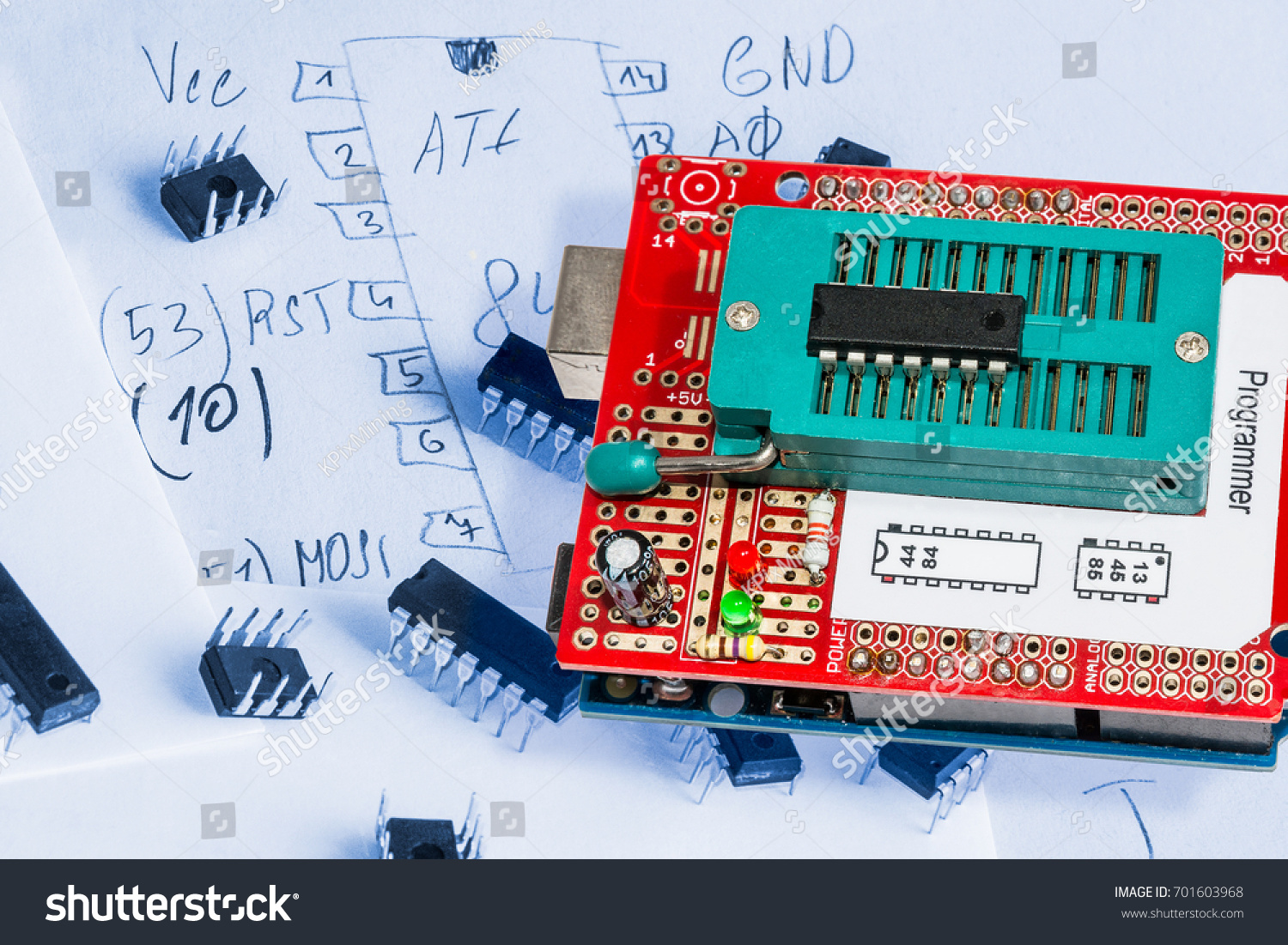 Programmer Controllers Programmer Avr Chips Sketch Stock Photo ...