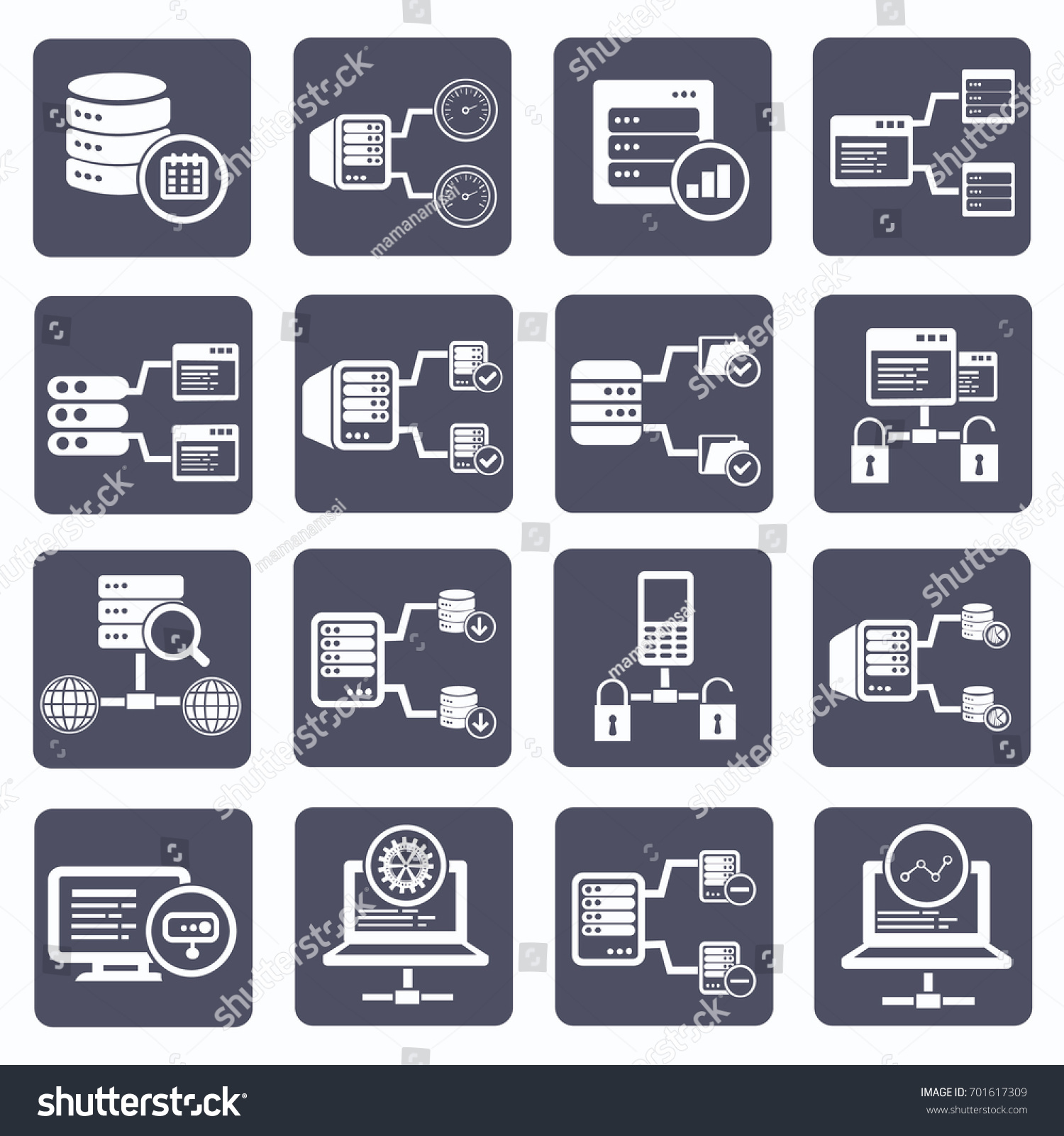 Database Server Icon Setvector Stock Vector (Royalty Free) 701617309 ...