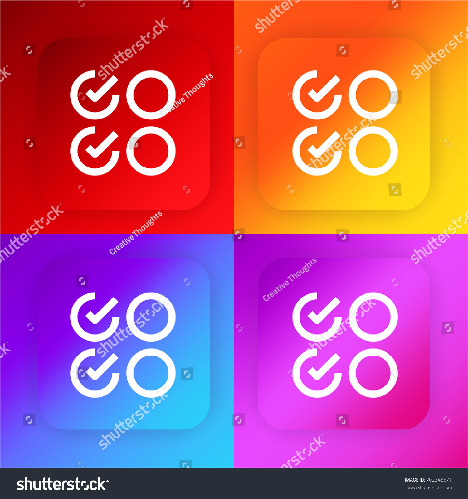 Check List Four Color Gradient App Stock Vector (Royalty Free ...