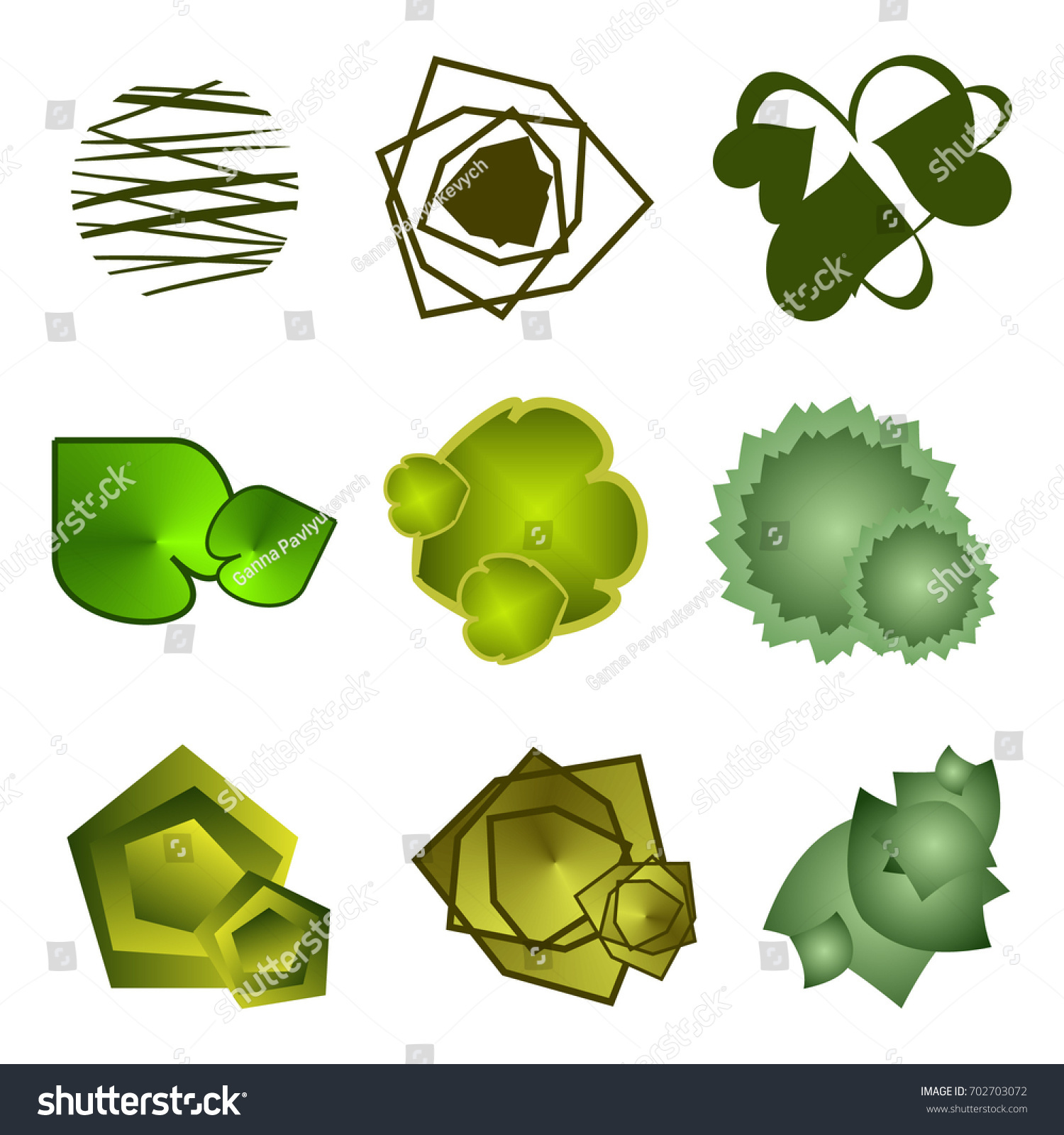 Trees Top View Architecture Landscape Design: เวกเตอร์สต็อก (ปลอดค่า ...