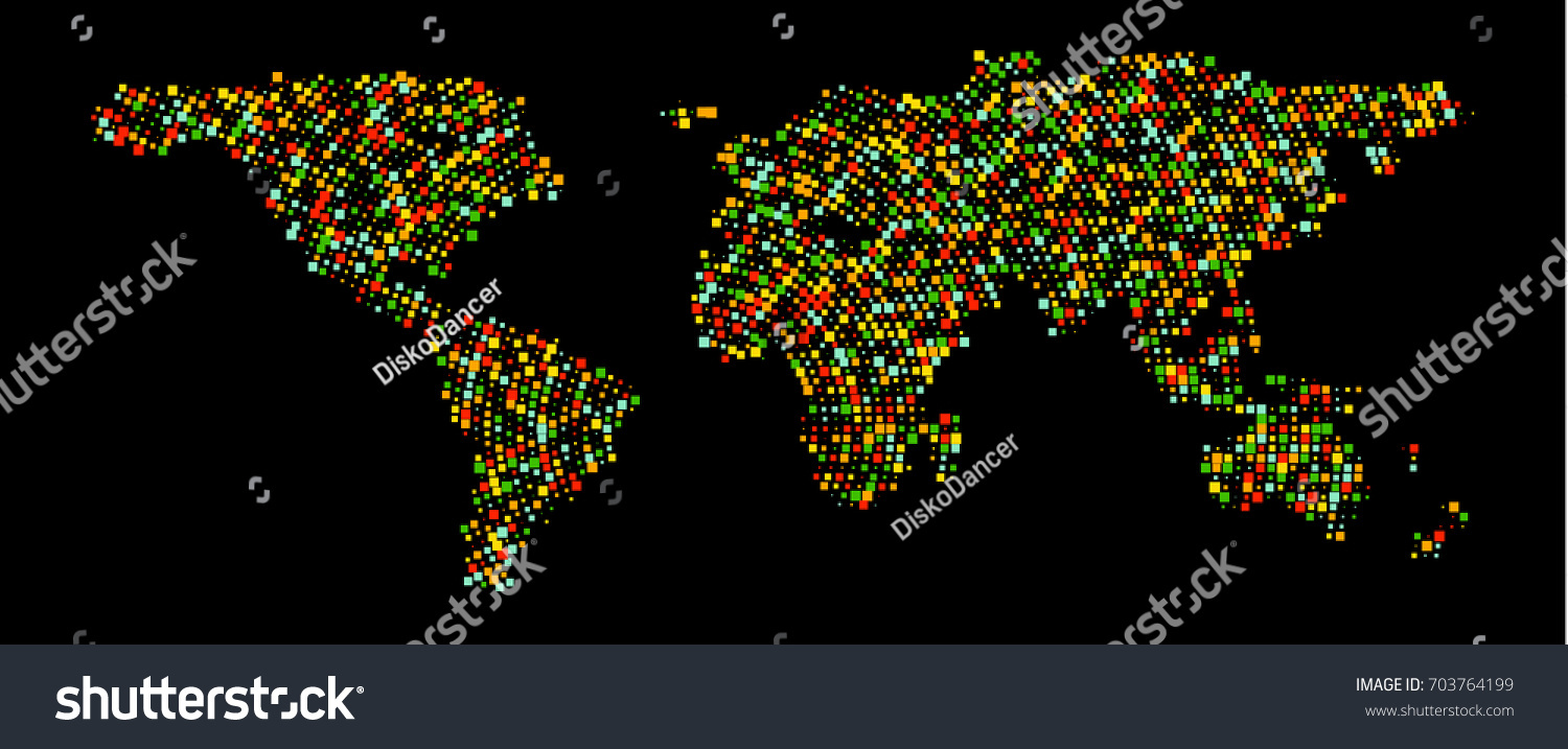 Multicolored Dots World Map Abstract Pixel Stock Vector (Royalty Free ... Multicolored Dots World Map Abstract Pixel Stock Vector (Royalty Free ...