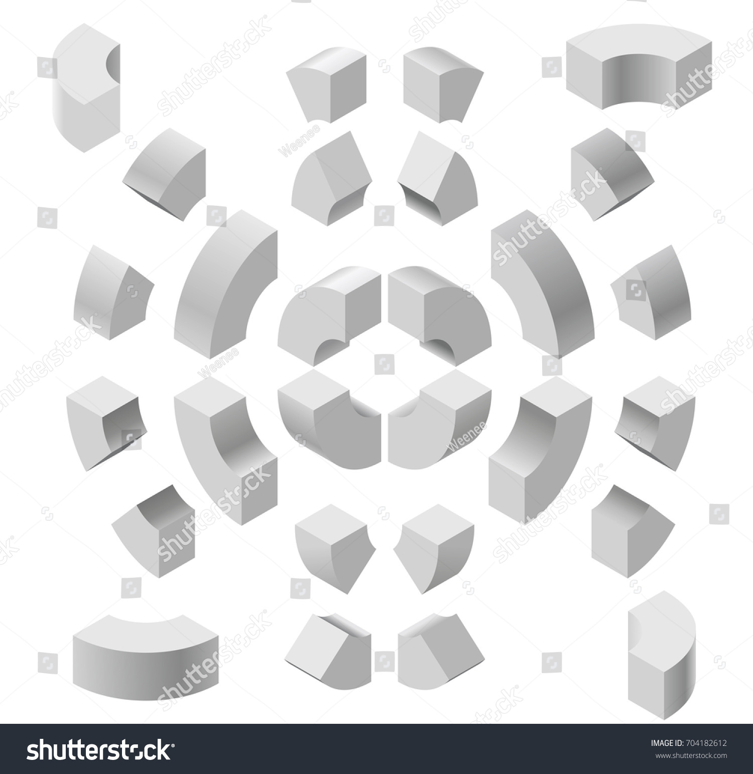 Arched Shapes Isometric Perspective Isolated On Stock Vector (Royalty ... Arched Shapes Isometric Perspective Isolated On Stock Vector (Royalty ...