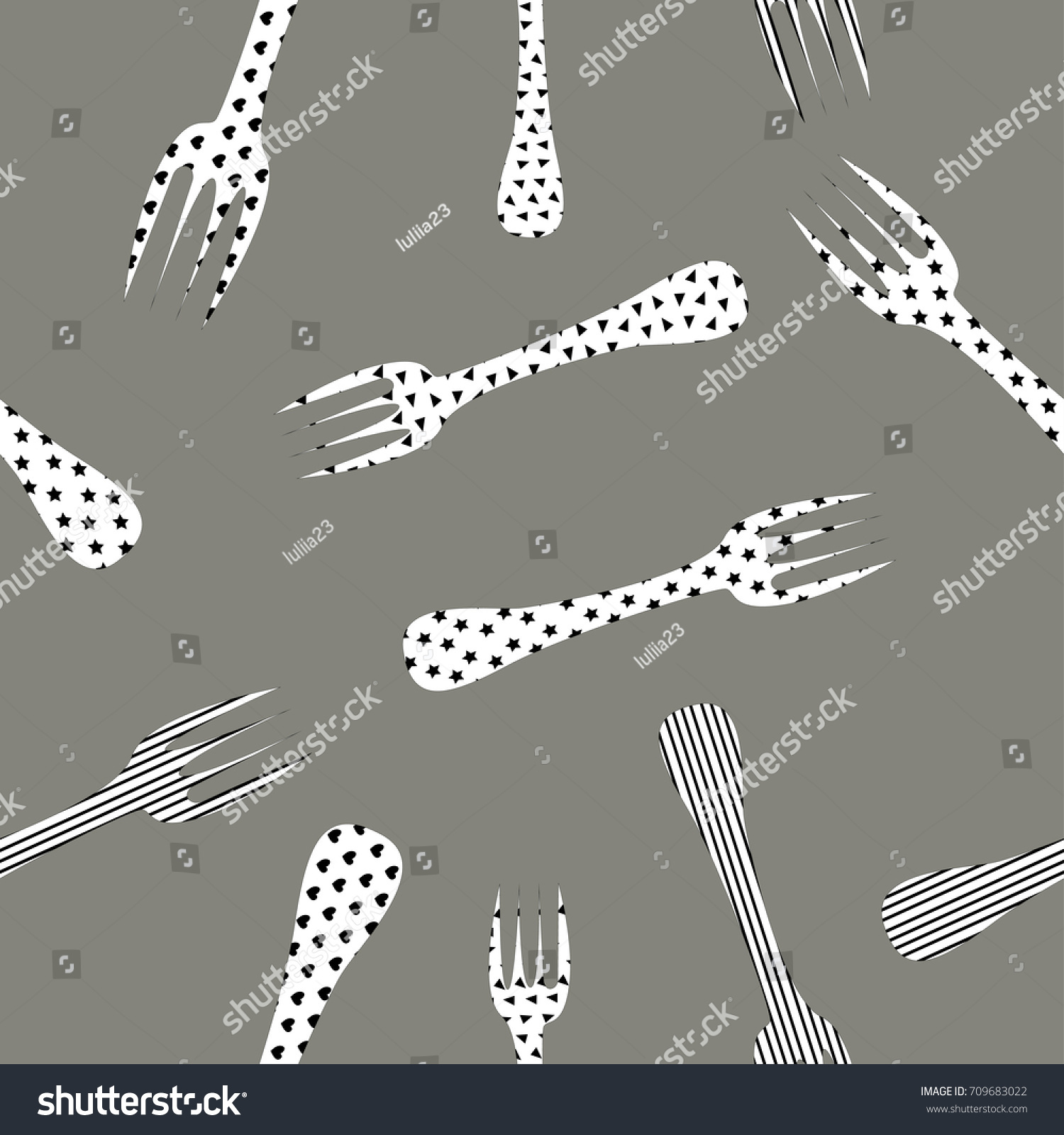 Fork Pattern Vector Illustration Stock Vector (Royalty Free) 709683022 ...
