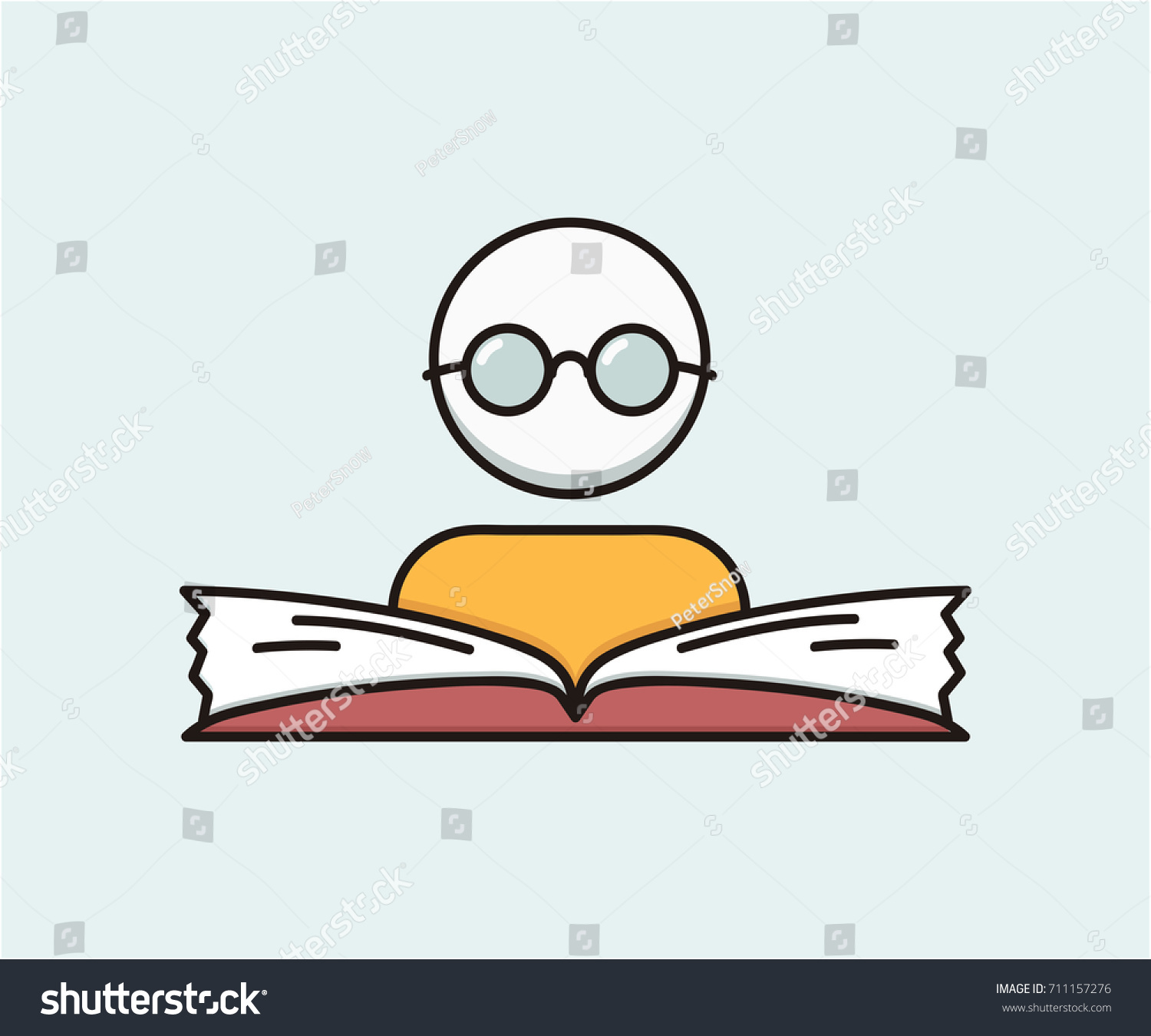 Character Reading Book Trendy Design Icons Stock Vector (Royalty Free ...