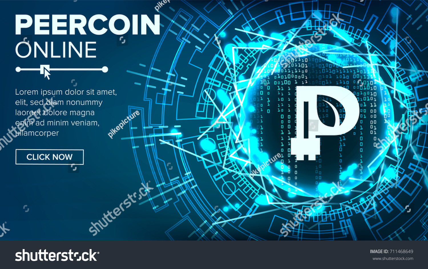 Peercoin Abstract Technology Background Vector Binary Stock Vector (Royalty Free) 711468649 ...
