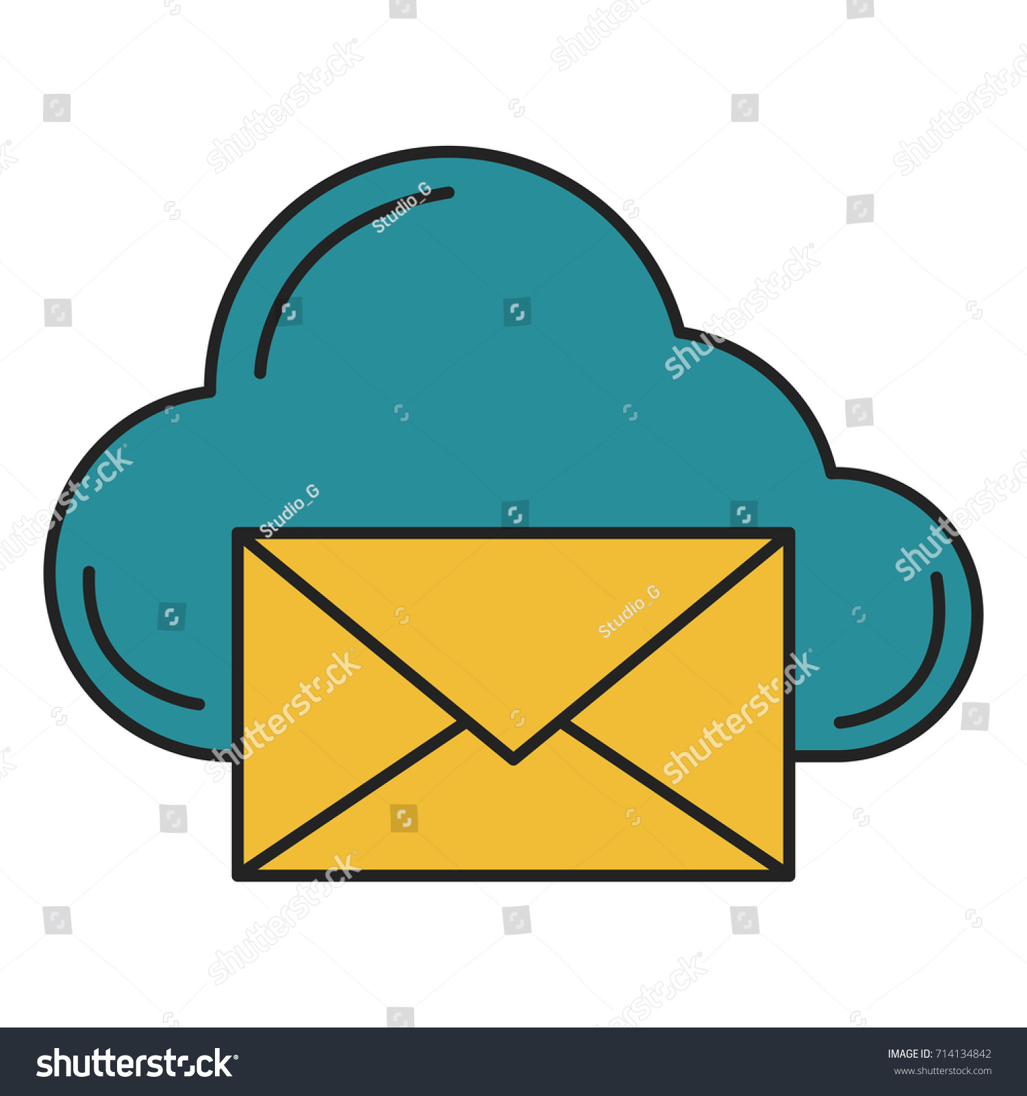 Mail Envelope Cloud Computing Stock Vector (Royalty Free) 714134842 ...