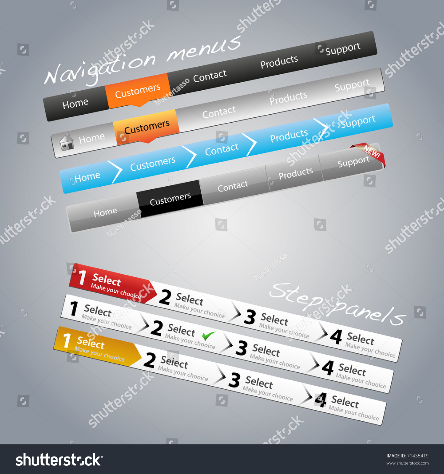 Navigation Menus Step Panels Stock Vector (Royalty Free) 71435419 ... Navigation Menus Step Panels Stock Vector (Royalty Free) 71435419 ...