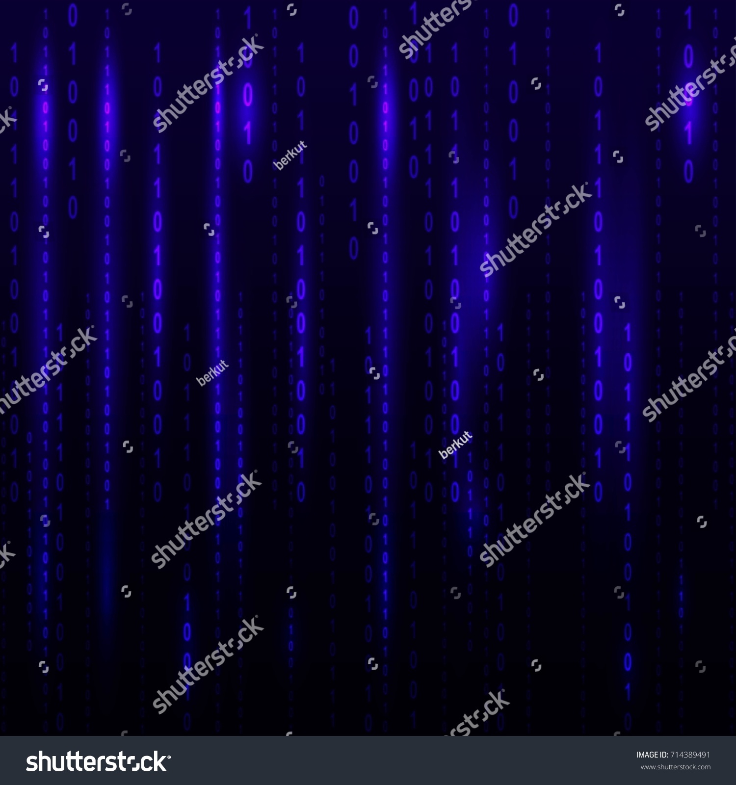 Abstract Blue Technology Background Binary Computer Stock Vector
