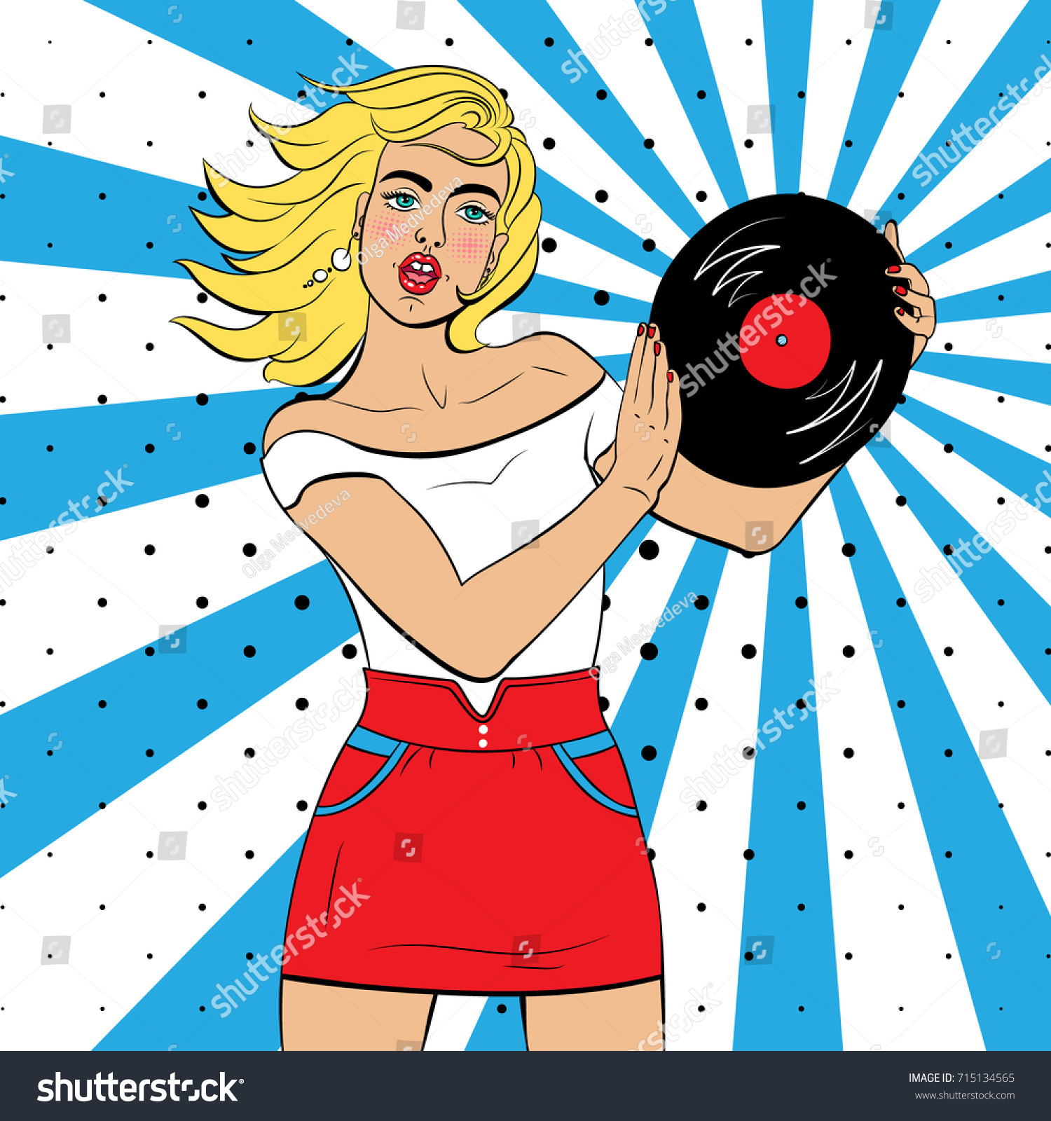 Sexy Surprised Blonde Pop Art Woman Stock Vector Royalty Free