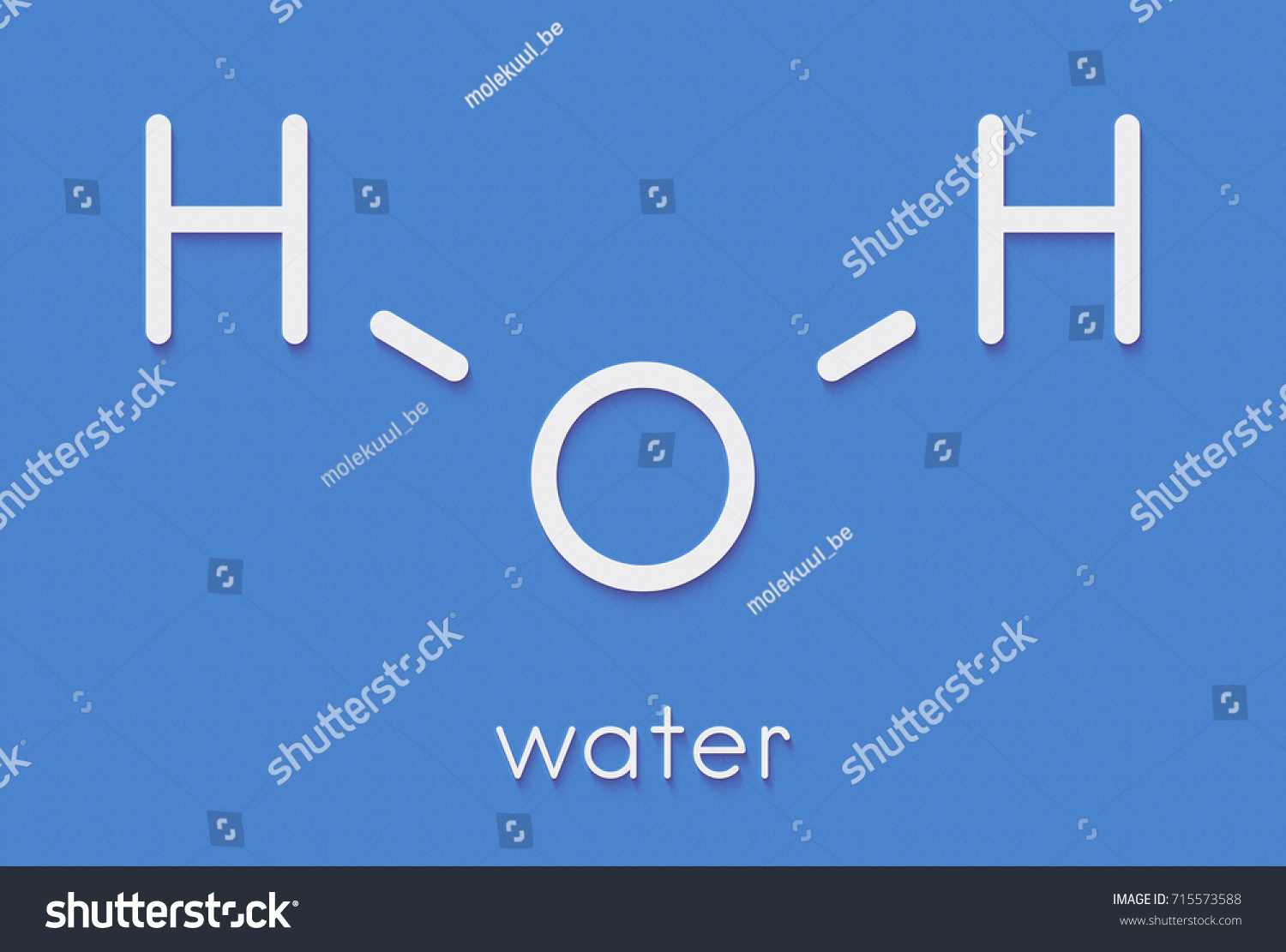 Water H2o Molecule Skeletal Formula 스톡 일러스트 715573588 Shutterstock