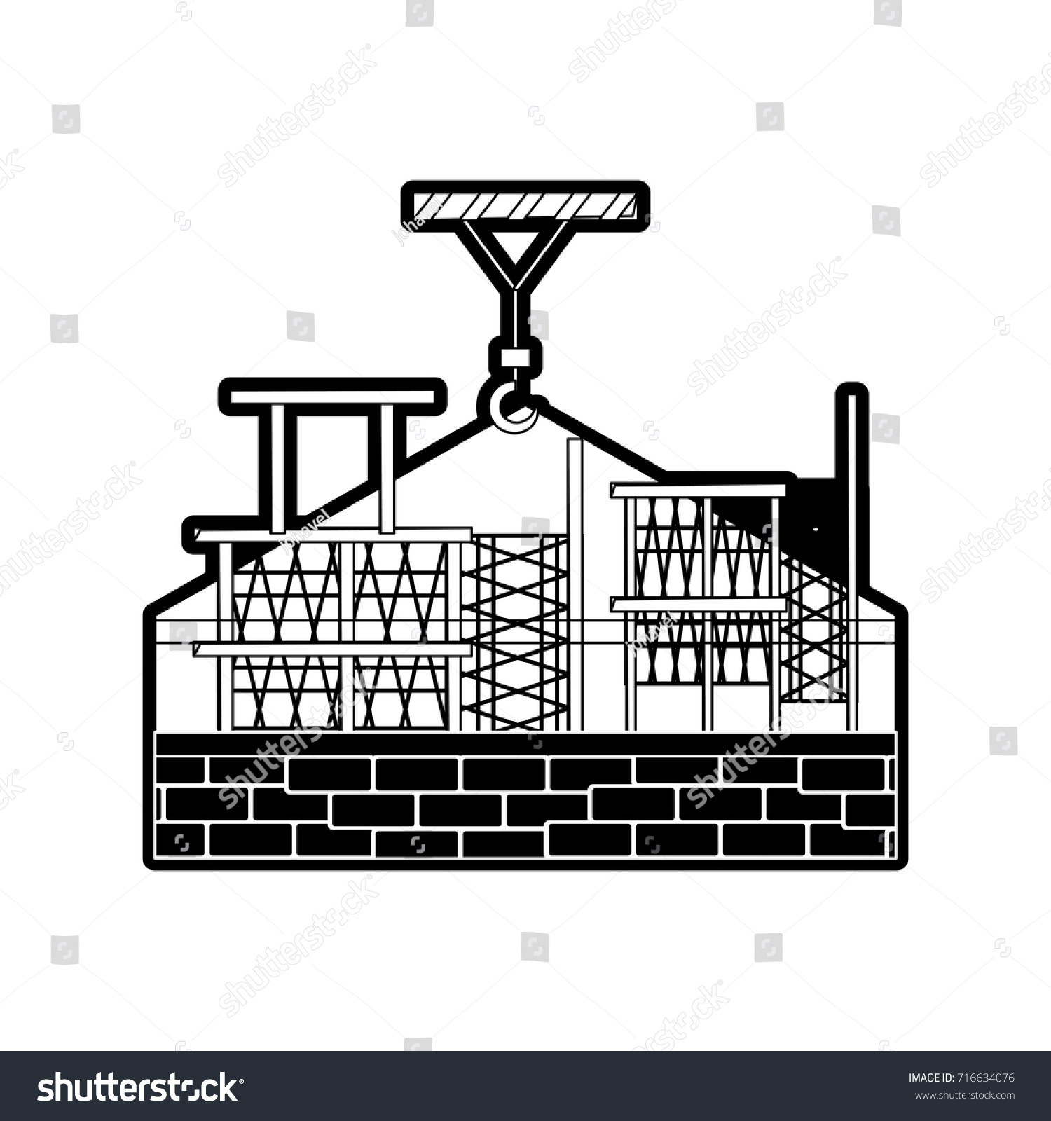 Scaffold Bricks Vector Illustration Stock Vector (Royalty Free ...