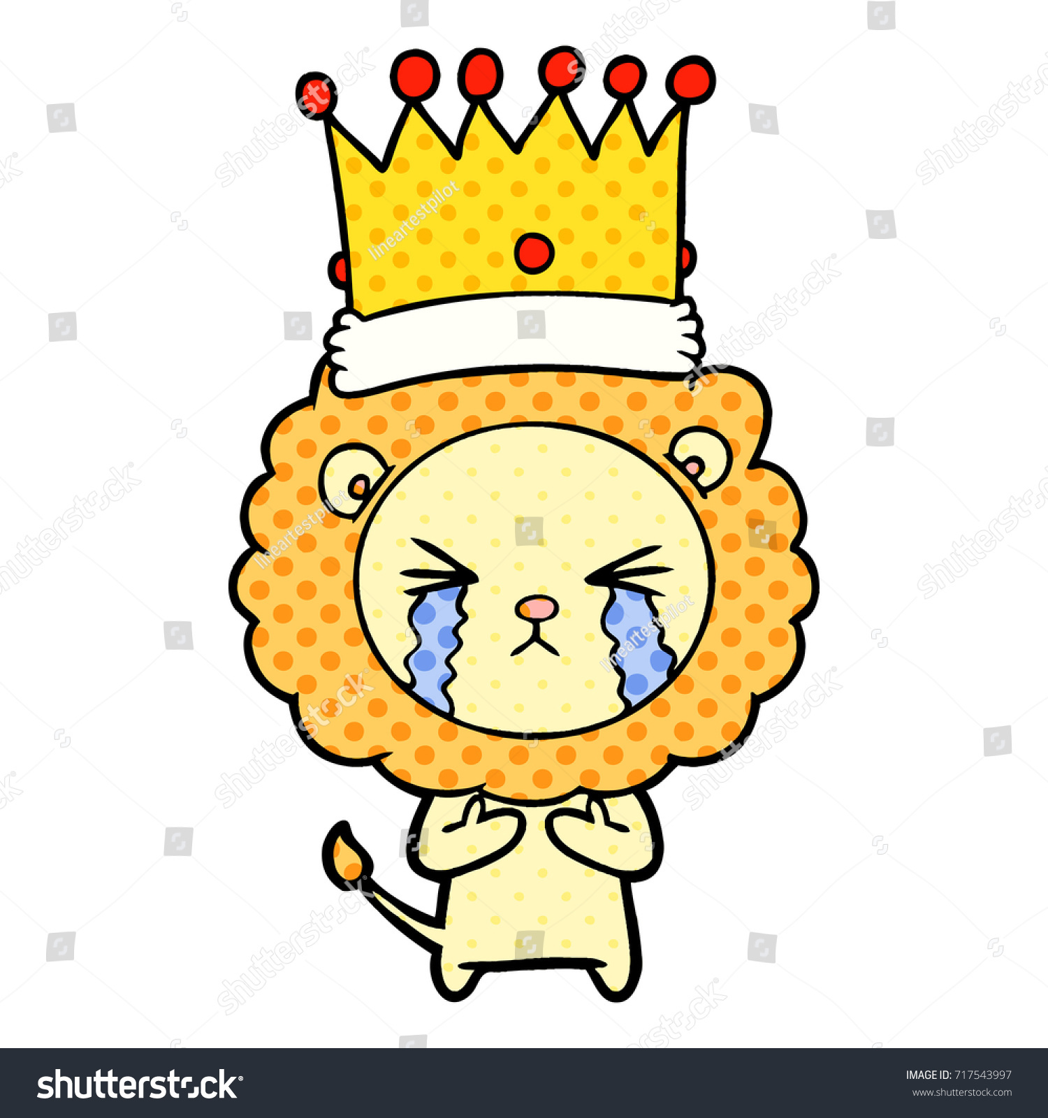 Cartoon Crying Lion Stock Vector (Royalty Free) 717543997 | Shutterstock