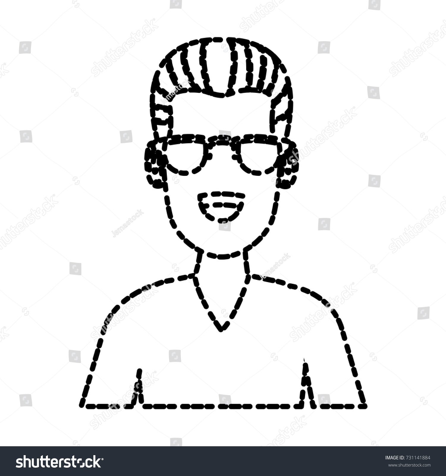 Man Face Glasses Cartoon Stock Vector Royalty Free 731141884 Shutterstock