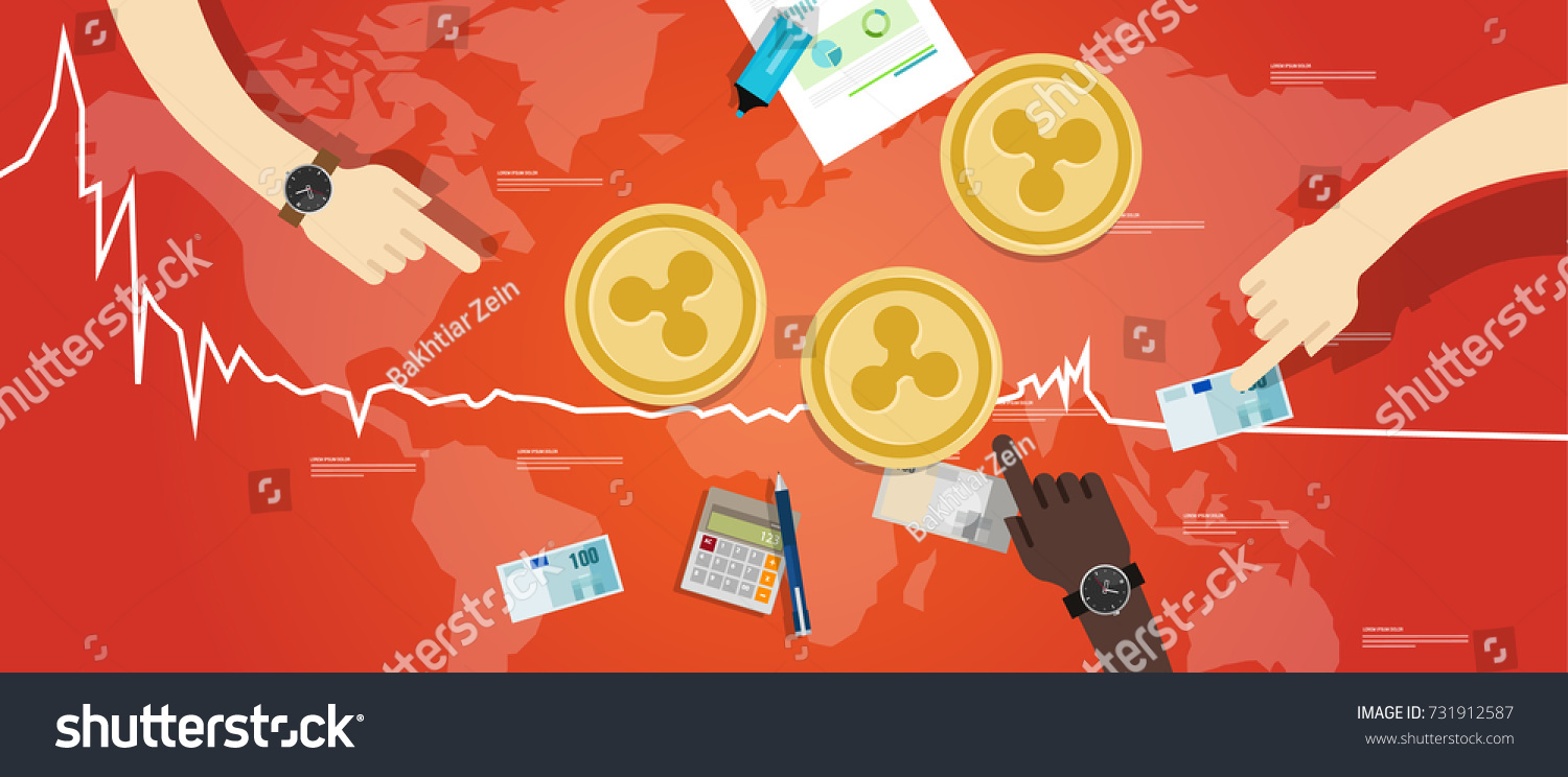 Ripple Coin Decrease Exchange Value Digital Stock Vector (Royalty Free ...