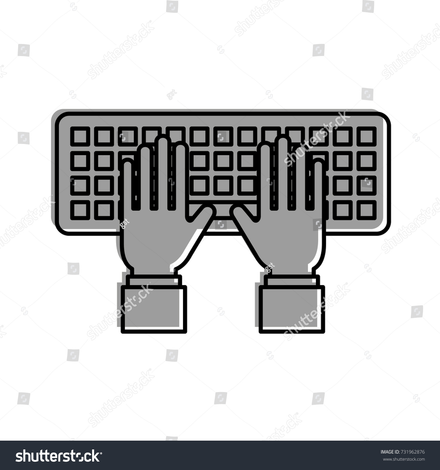 Hand Programmer Typing Keypad Coding Development Stock Vector (Royalty ...