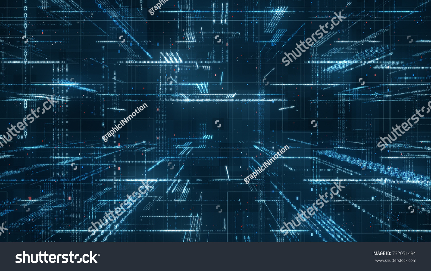 Digital Binary Code Matrix Background 3d Stock Photo 732051484 ...