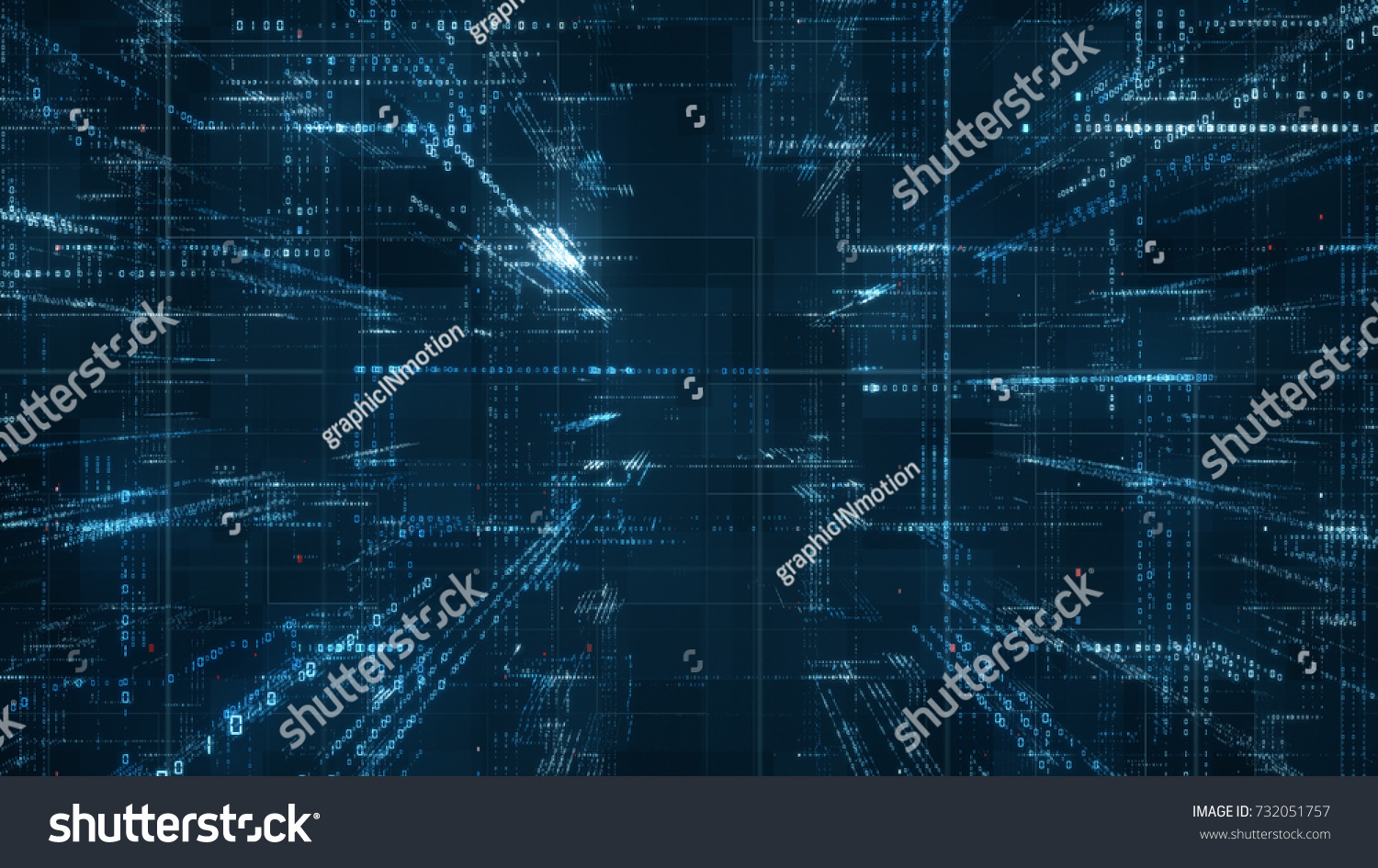 Digital Binary Code Matrix Background 3d Stock Photo 732051757 ...