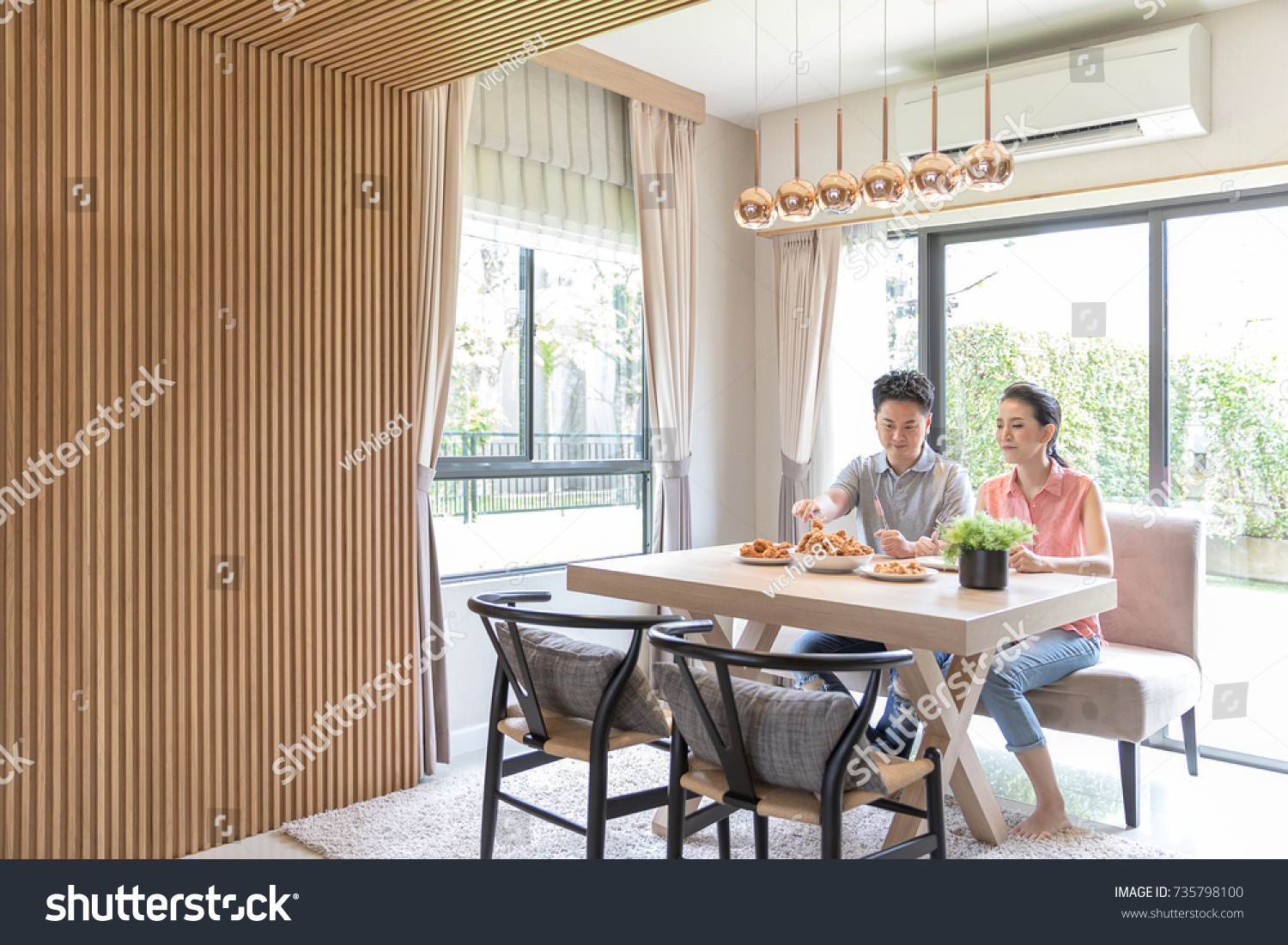 Young Asian Couples Eating Fried Chicken Stock Photo 735798100 ... Young Asian Couples Eating Fried Chicken Stock Photo 735798100 ...