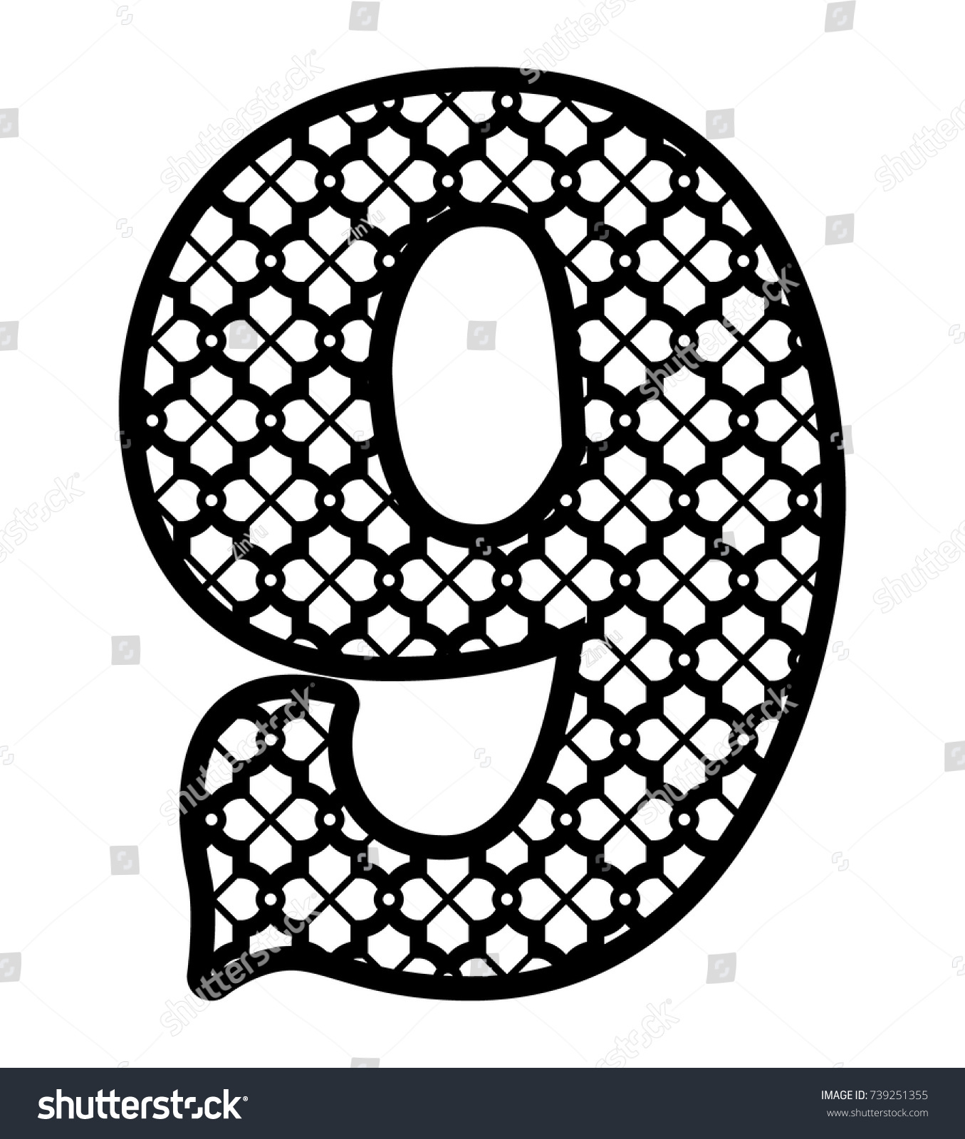 Laser Cut Number Nine Numeral Character Stock Vector (Royalty Free ... Laser Cut Number Nine Numeral Character Stock Vector (Royalty Free ...