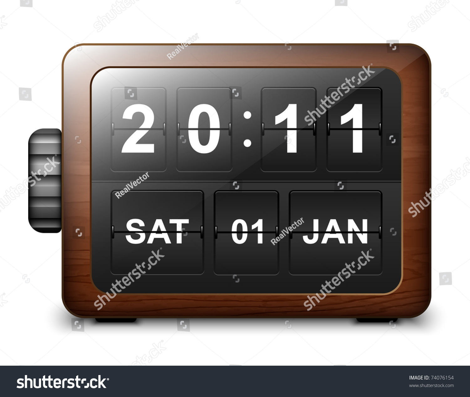 Analog Flip Clock Wooden Case Vector Stock Vector (Royalty Free ... Analog Flip Clock Wooden Case Vector Stock Vector (Royalty Free ...