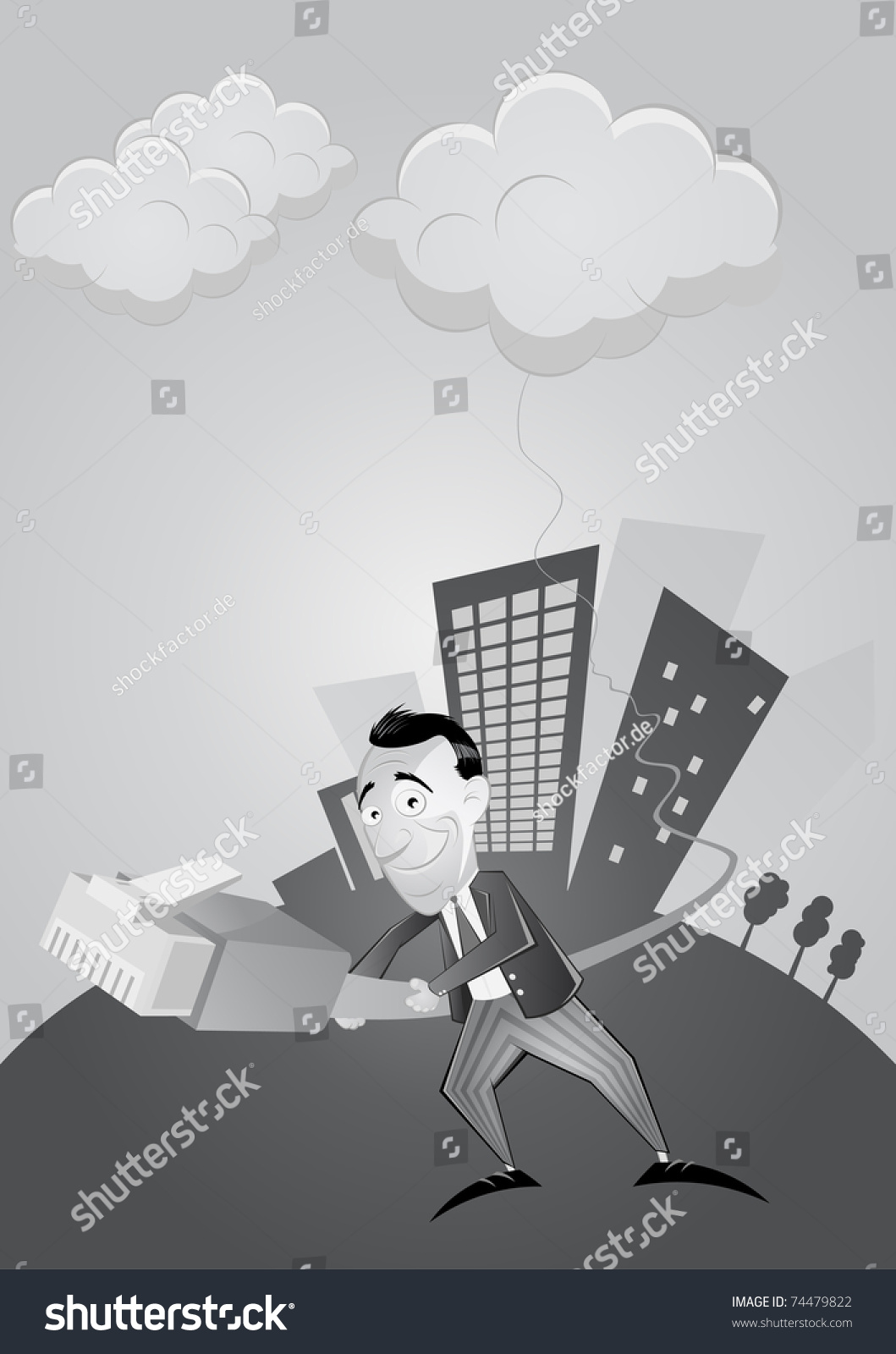 Cloud Computing Cartoon Stock Vector (Royalty Free) 74479822 | Shutterstock