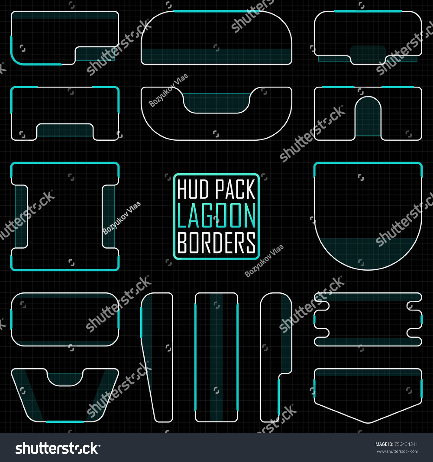 Hud Borders Pack Lagoon Scifi Interface Stock Vector (Royalty Free ...