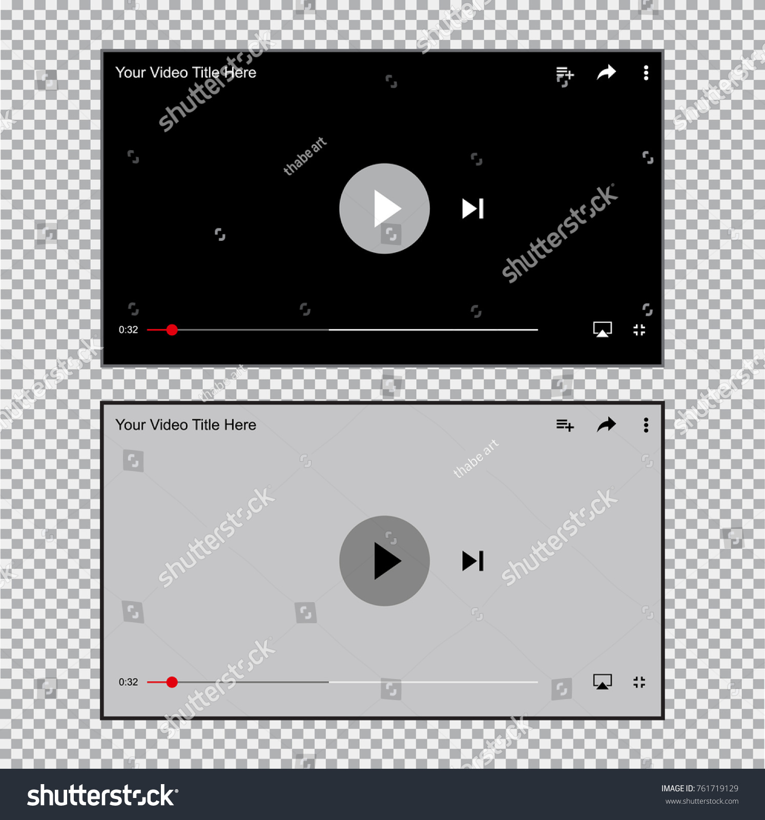 Video Player On Transparent Background Video Stock Vector (Royalty Free ...