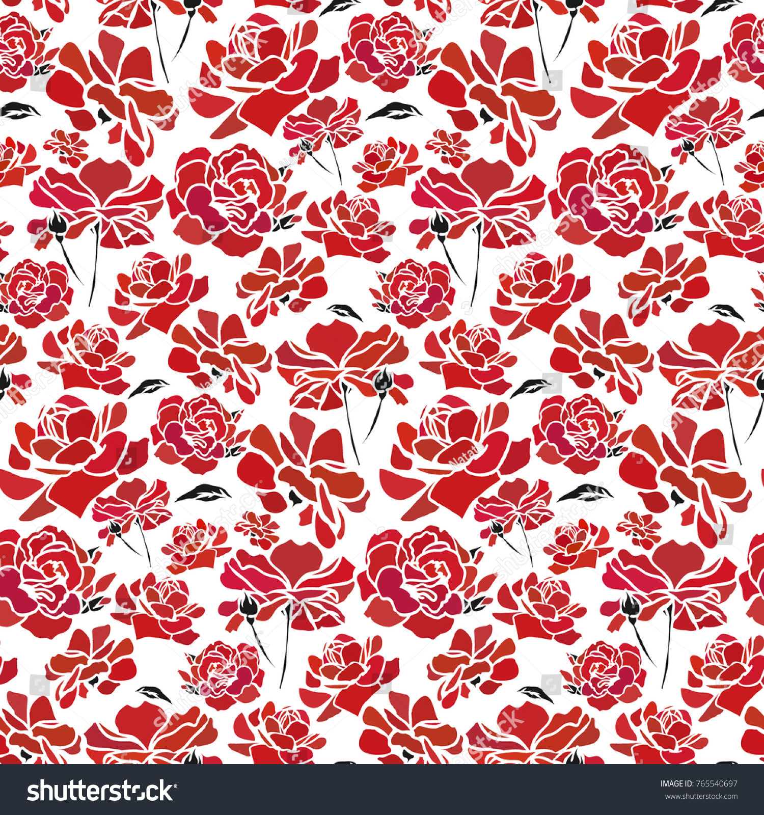 Rose Vector Pattern Stock Vector (Royalty Free) 765540697 | Shutterstock