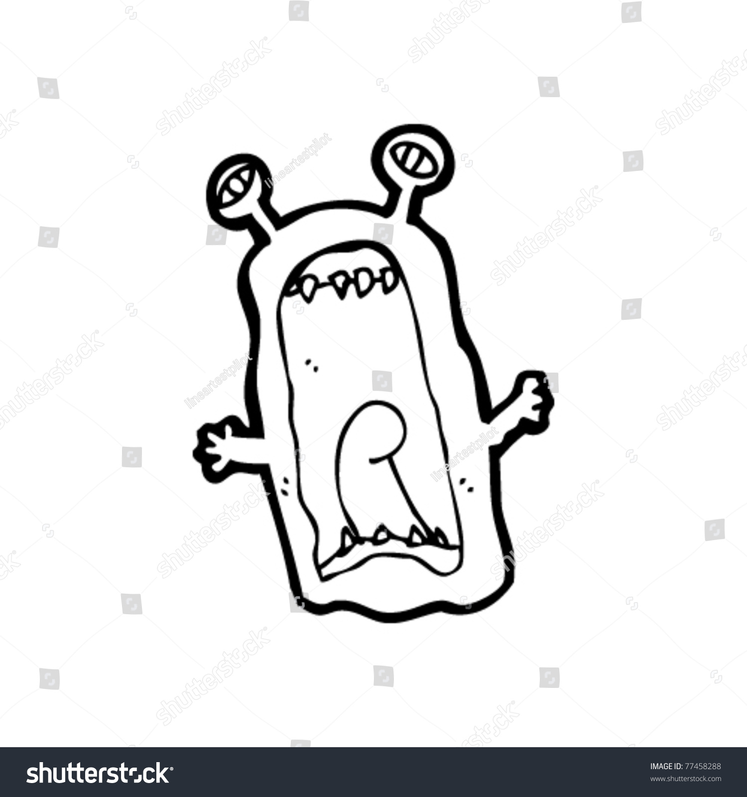 Screaming Monster Cartoon Stock Vector (Royalty Free) 77458288 ...