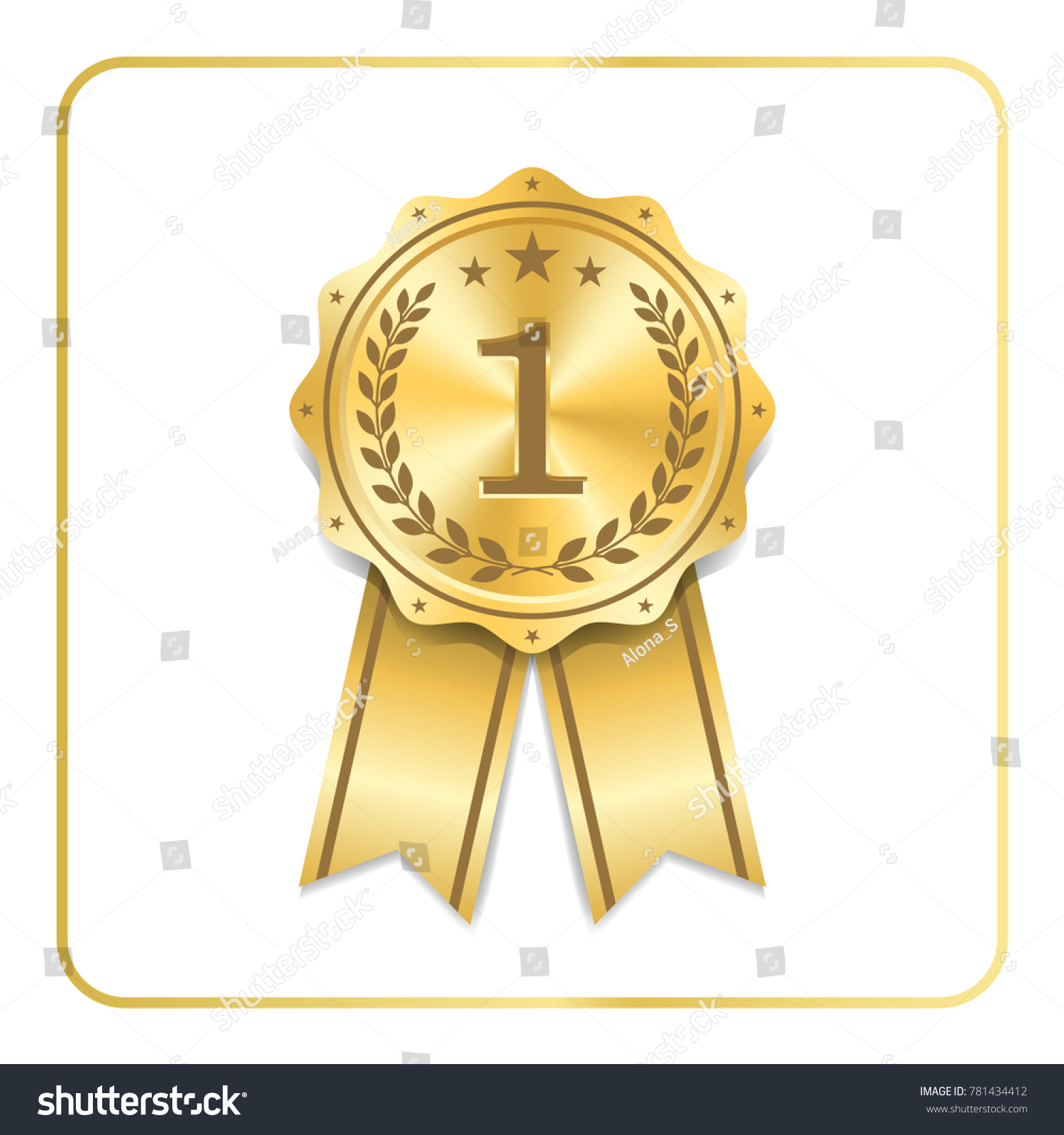 Award Ribbon Gold Icon Blank Medal Stock Vector (Royalty Free ... Award Ribbon Gold Icon Blank Medal Stock Vector (Royalty Free ...