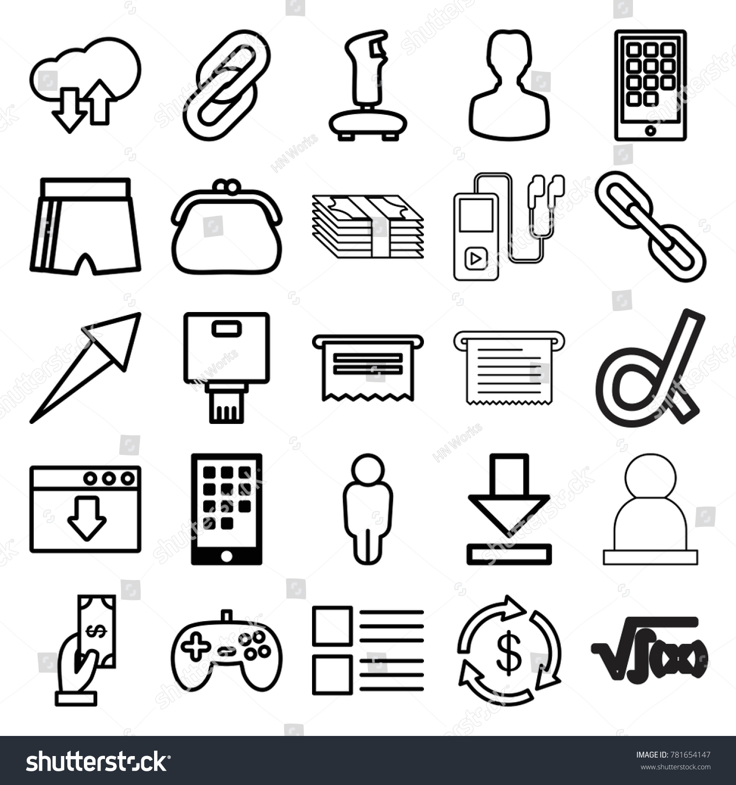 App Icons Set 25 Editable Outline: เวกเตอร์สต็อก (ปลอดค่าลิขสิทธิ์ ...