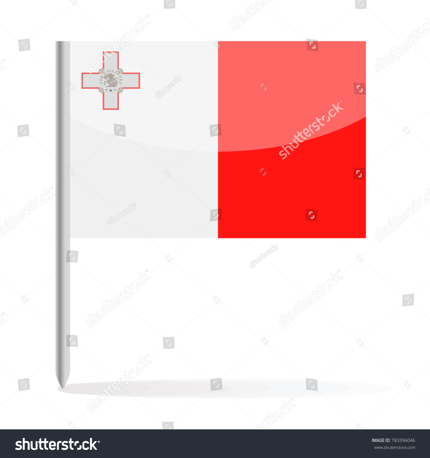 Malta Flag Pin Vector Icon Illustration Stock Vector Royalty Free