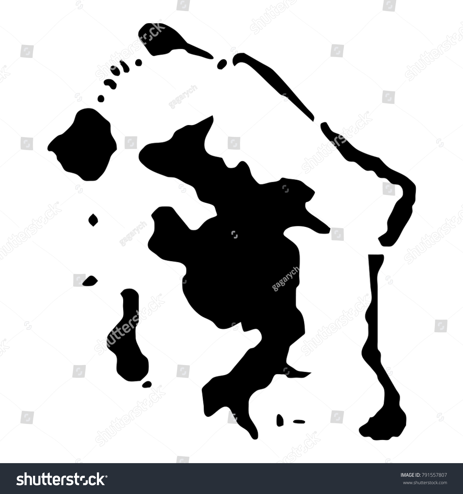 Bora Bora Map Isolated Black Island Stock Vector (Royalty Free) 791557807 | Shutterstock