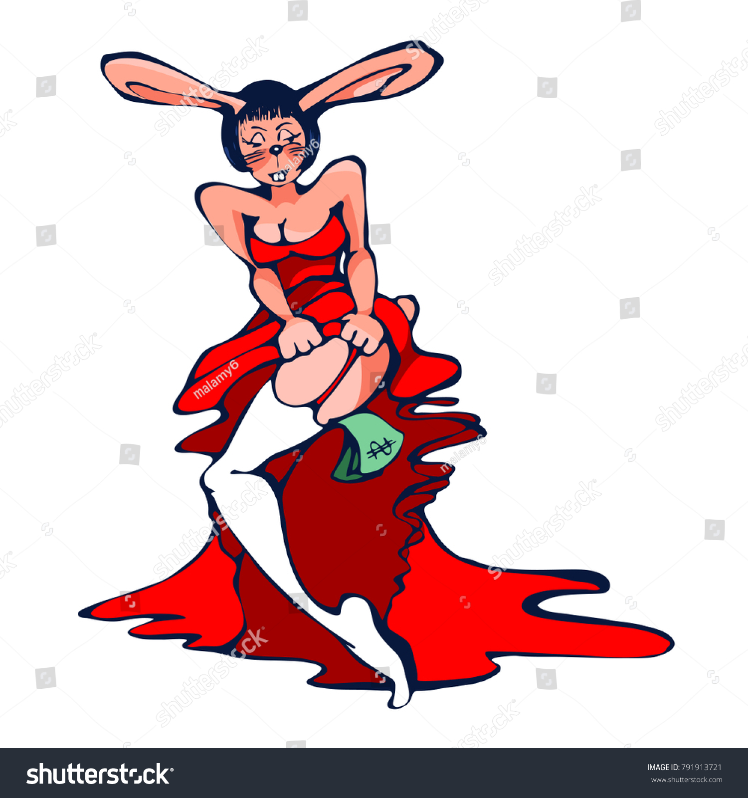 Isolated Vector Illustration Costume Rabbit Sexy Stock Vector Royalty Free 791913721