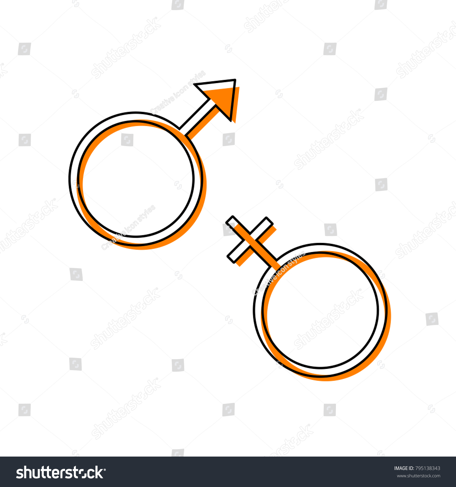 Sex Symbol Sign Vector Black Line 스톡 벡터로열티 프리 795138343 Shutterstock