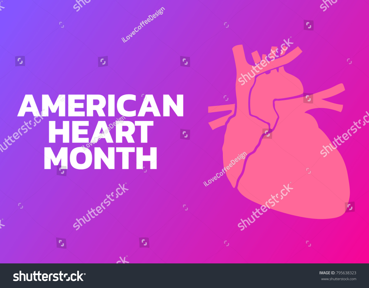 American Heart Month Logo Vector Illustration Stock Vector Royalty