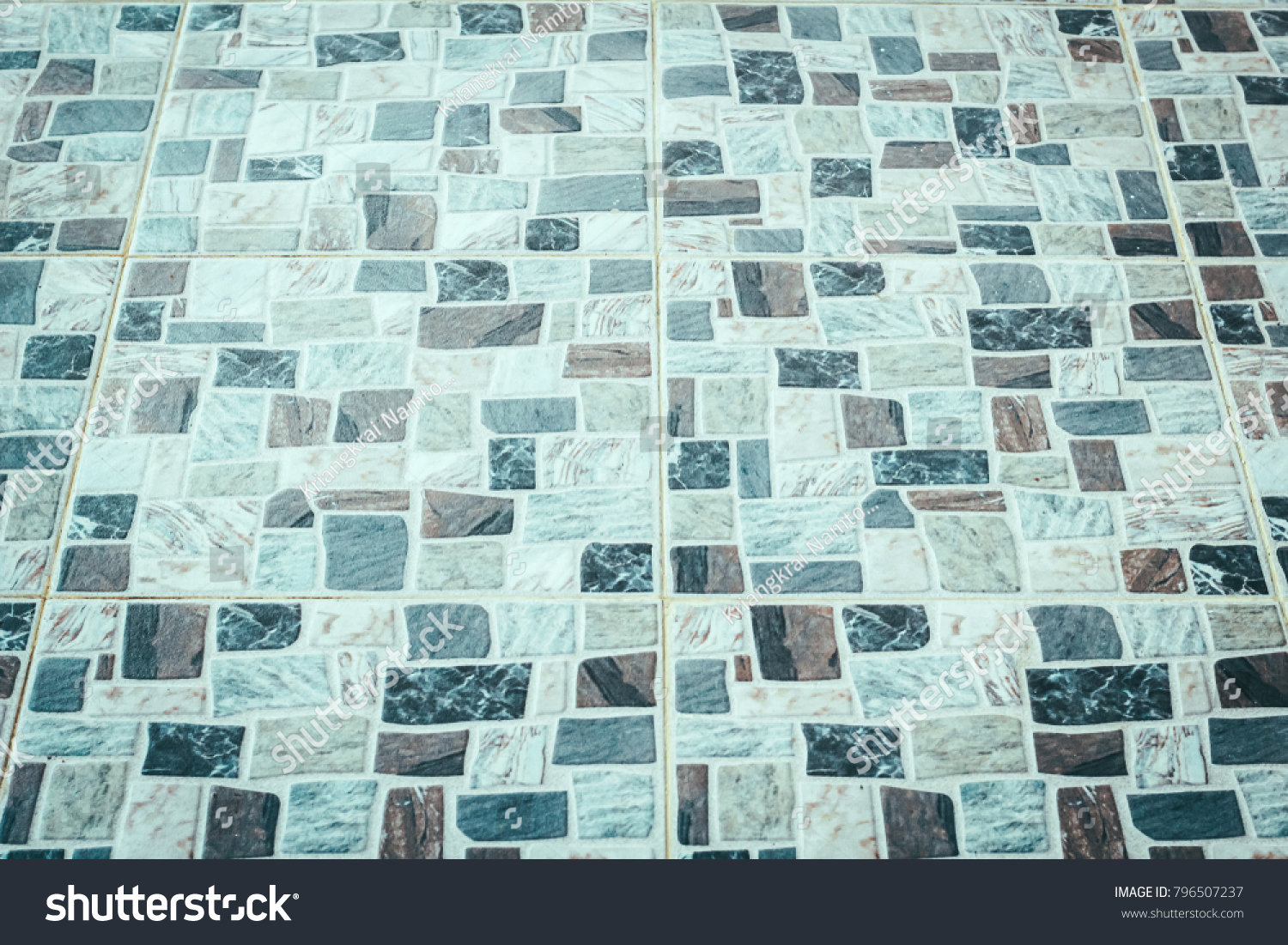 Seamless Stone Wall Mosaic Texture Beautiful Stock Photo 796507237 ...