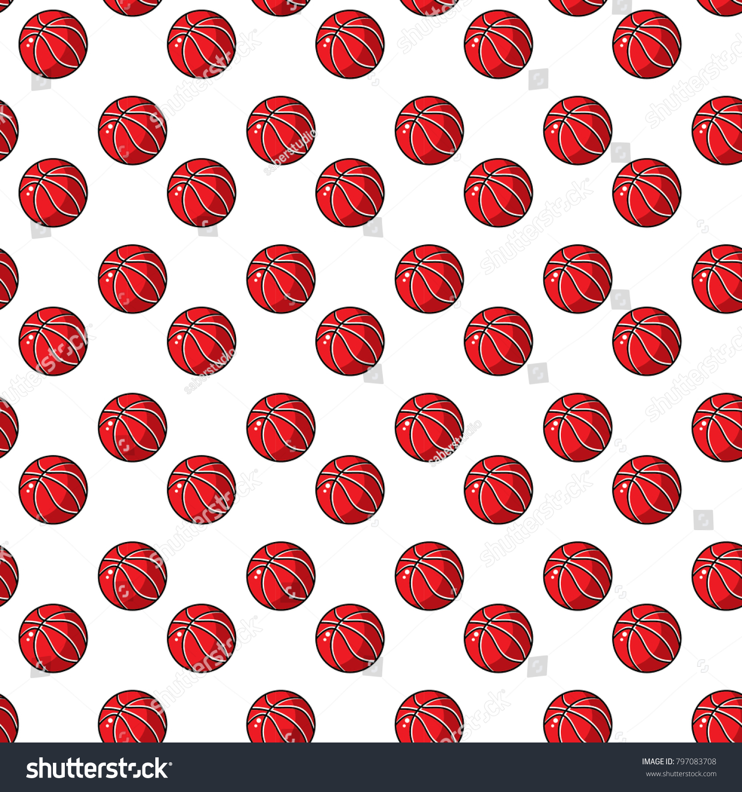 Basketball Pattern Background Stock Vector (Royalty Free) 797083708 ...