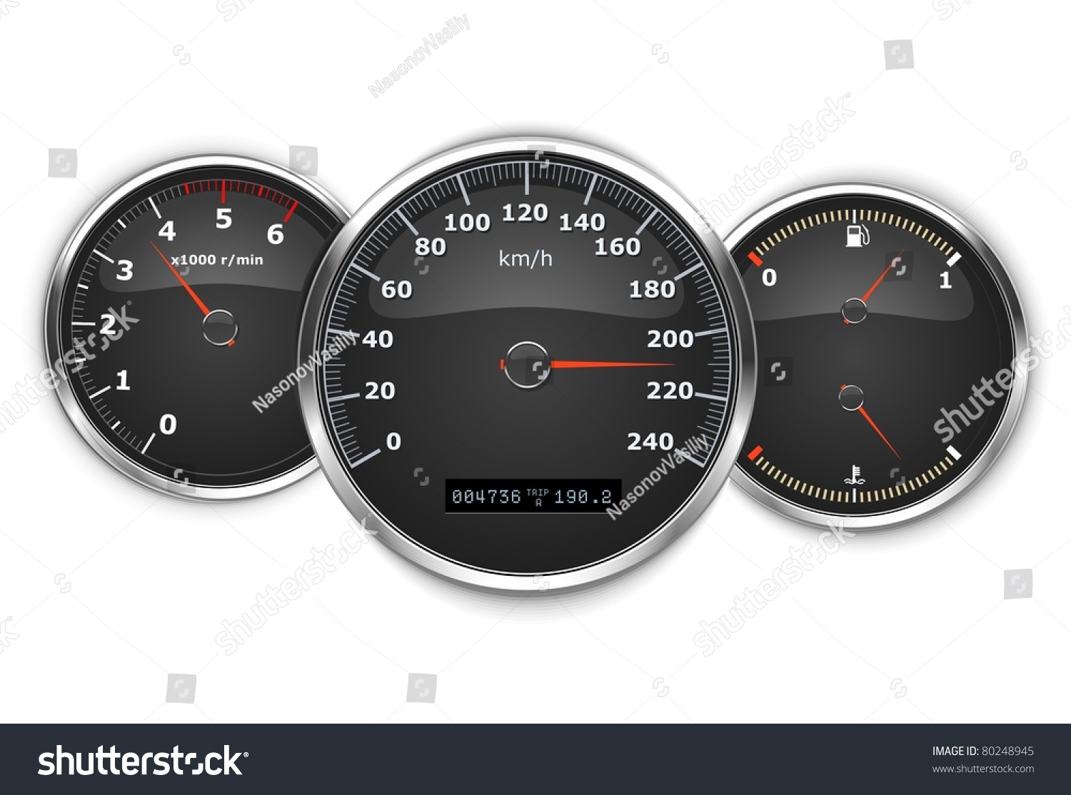 Vector Car Speedometer Stock Vector (Royalty Free) 80248945 | Shutterstock