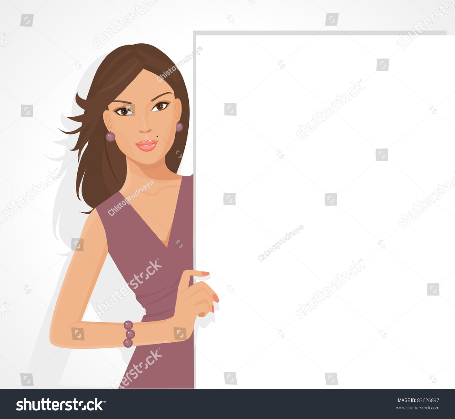 Illustration Posing Girl Girl Holding Sign Stock Illustration 83626897 Shutterstock