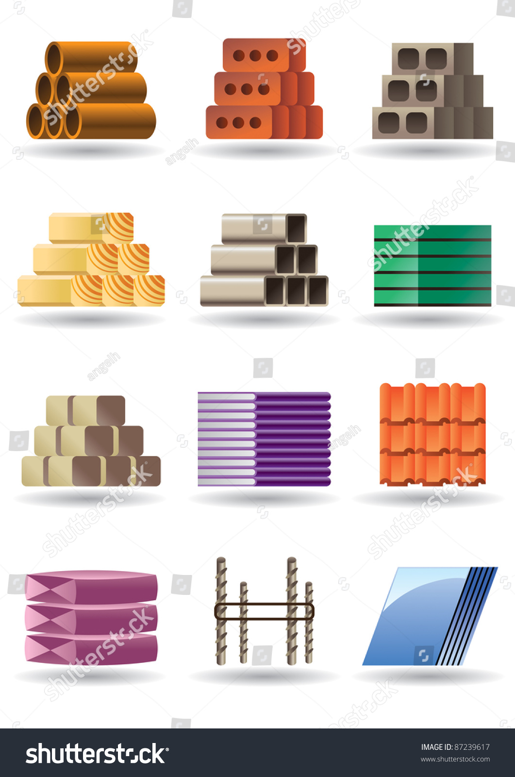 Building Constructions Materials Vector Illustration Stock Vector ...