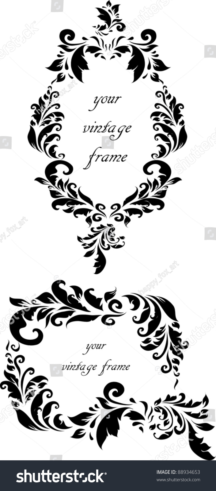 Two Vector Vignettes Frames Stock Vector (Royalty Free) 88934653 ...