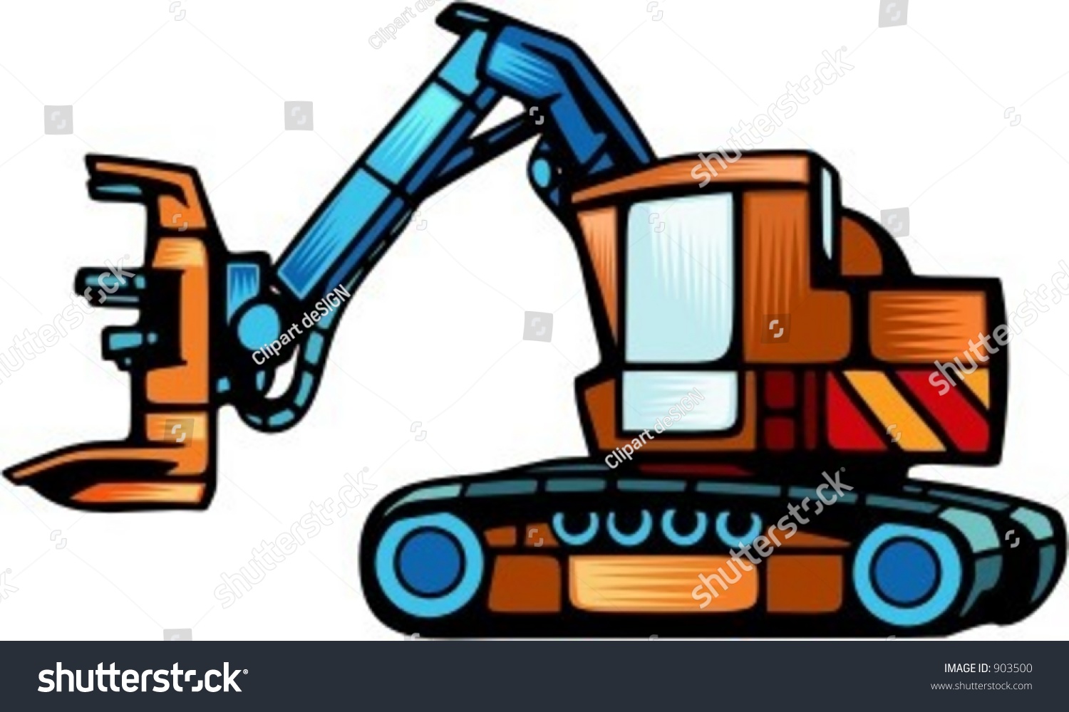 Tracked Feller Bunchervector Illustration Stock Vector Royalty Free