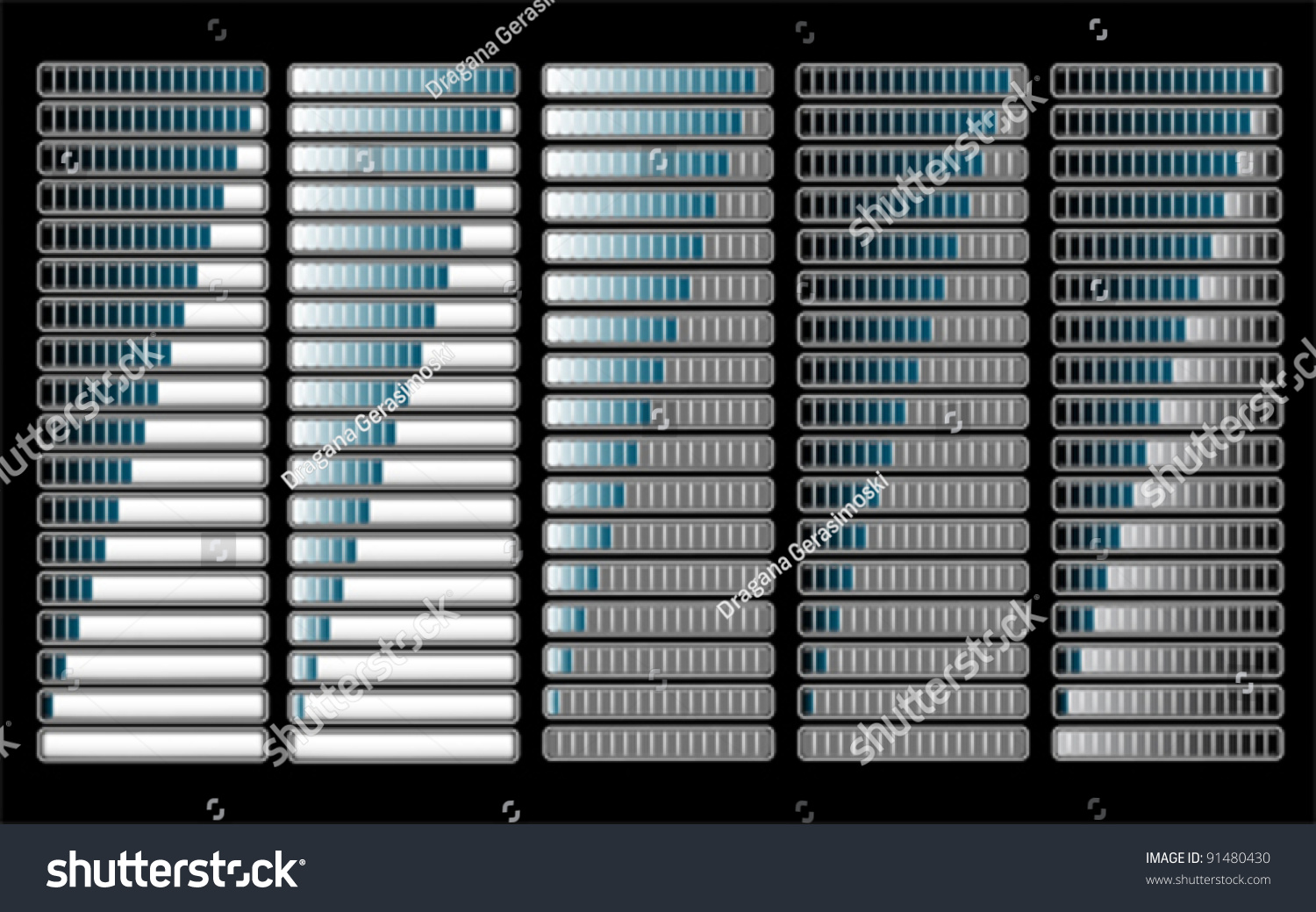 Blue Different Loader Progress Bar Vector Stock Vector (Royalty Free ...